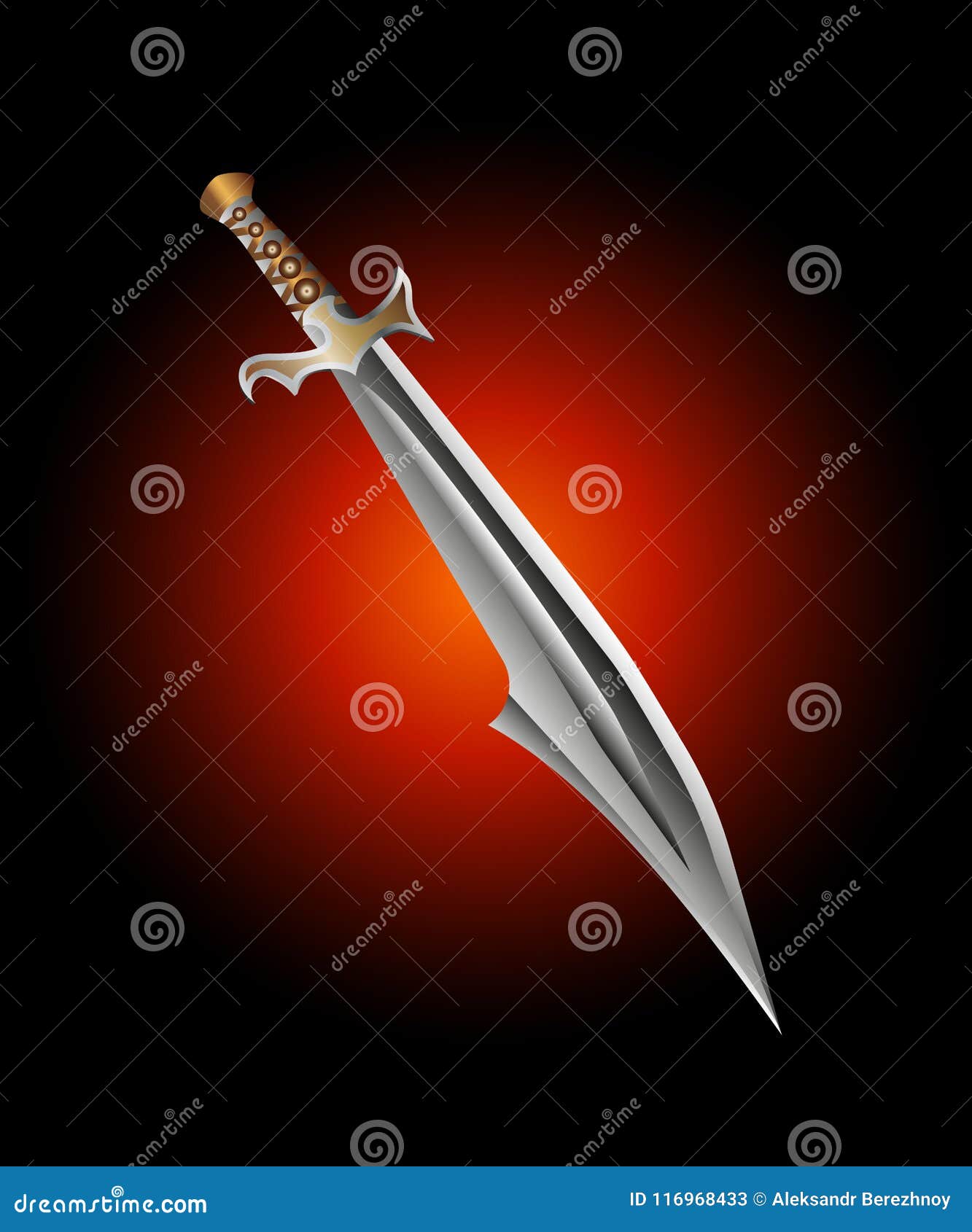 Original steel scimitar stock vector. Illustration of metallic - 116968433