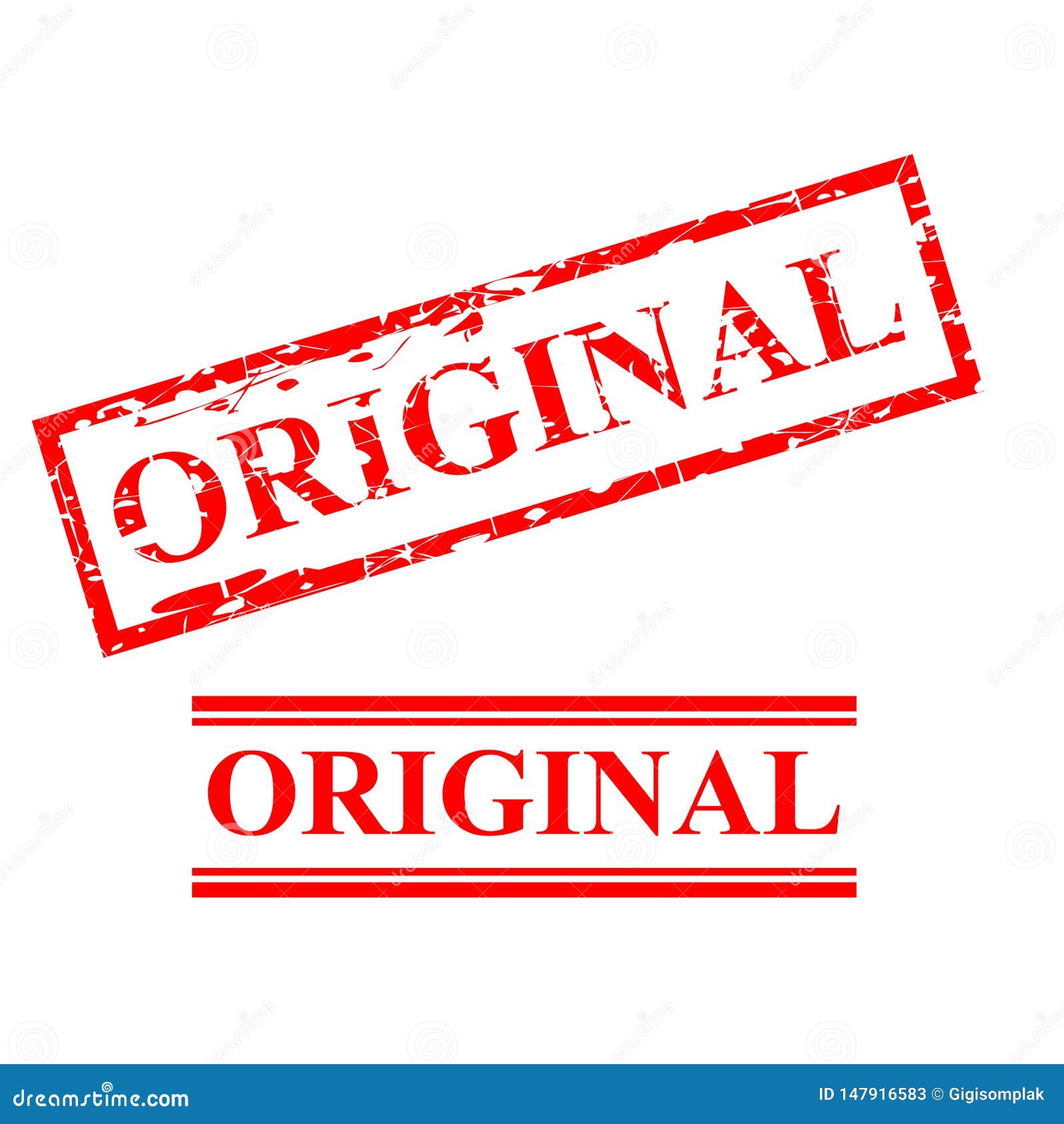 Original, 2 Style Streak Red Rubber Stamp Stock Vector - Illustration ...
