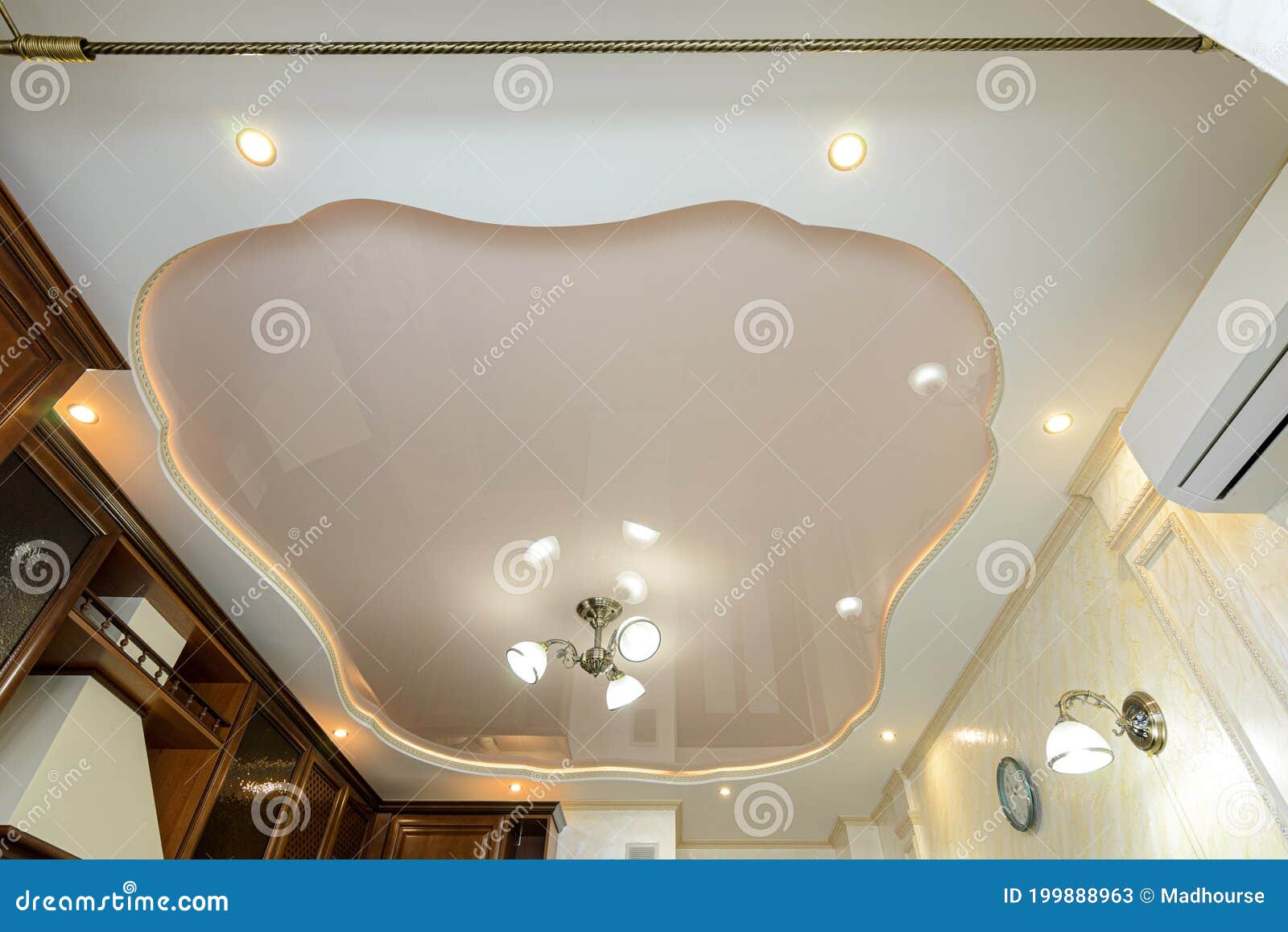 Original Stylish Multi-level Stretch Ceiling in the Interior of a Rich ...
