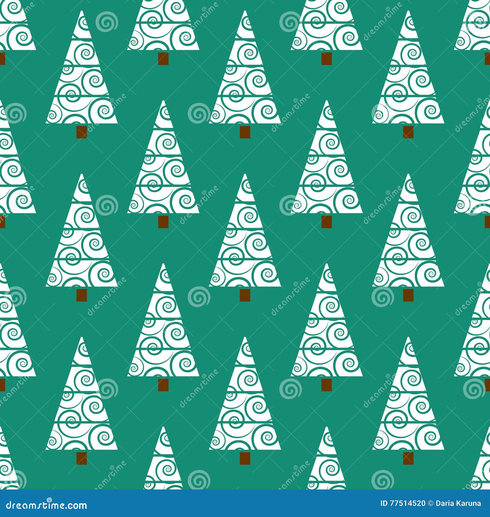 Original Stylized Fir Tree on a Green Background. Stock Vector ...