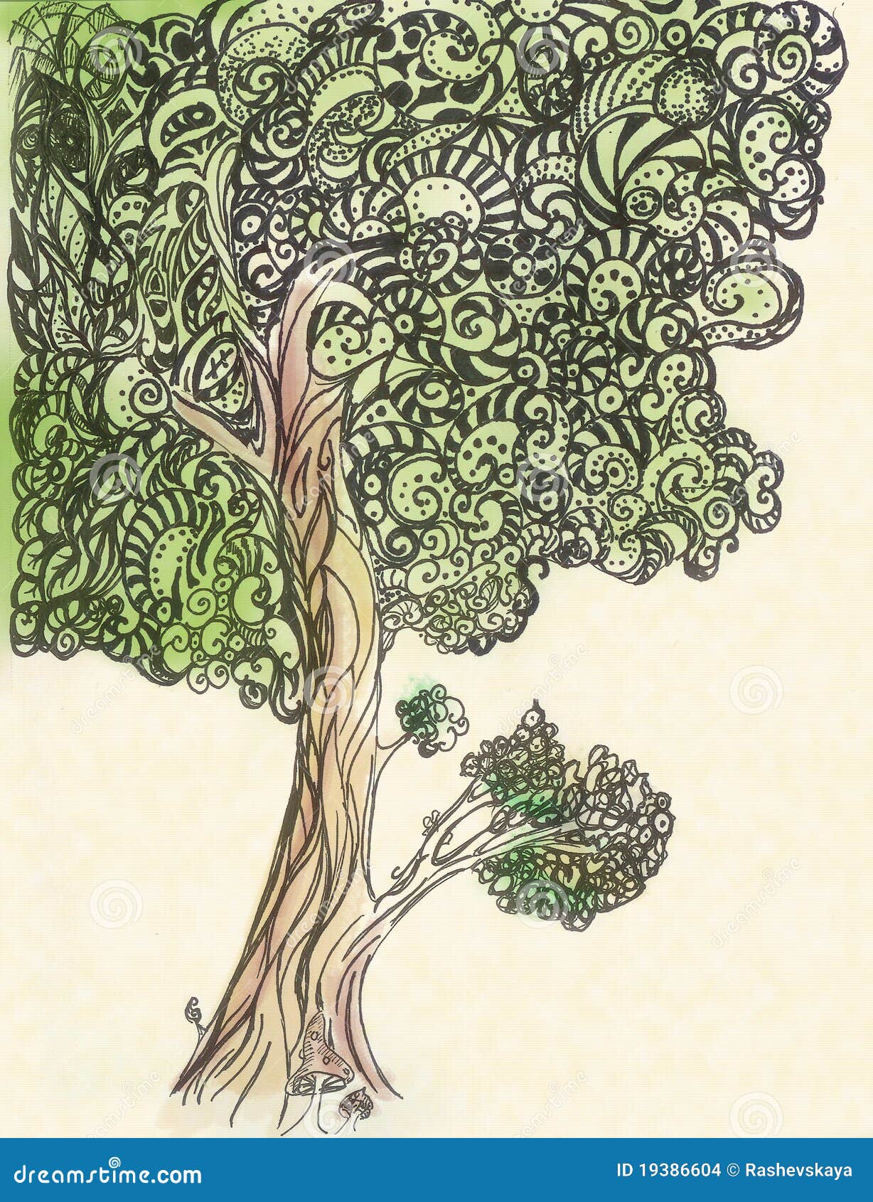 Original stylized tree stock illustration. Illustration of flora - 19386604