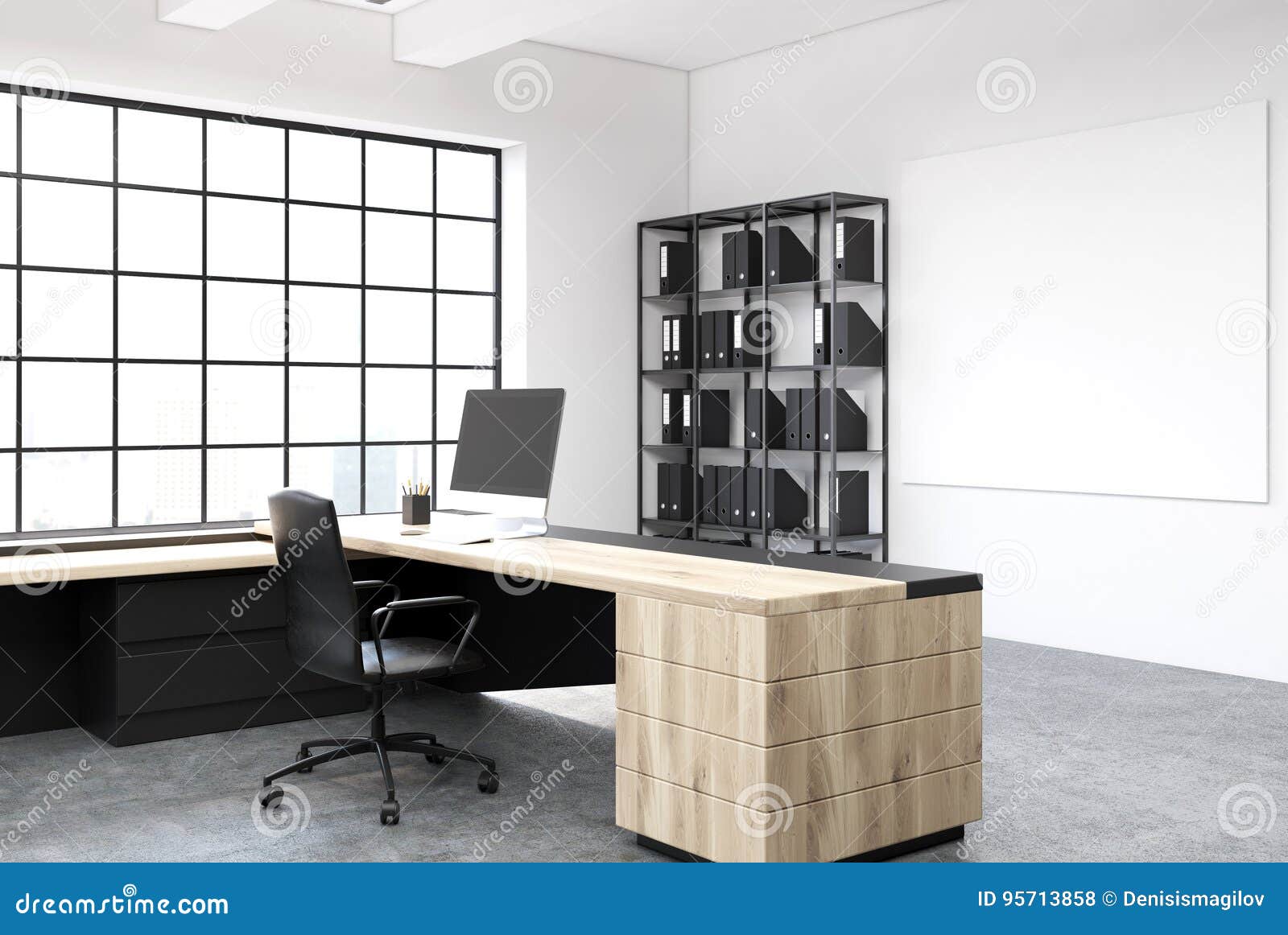 Original Table CEO Office Interior Side Stock Illustration ...