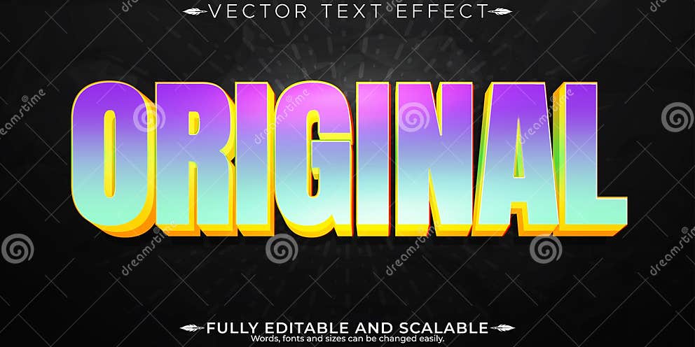 Original Text Effect, Editable Bold and Colourful Text Style Stock ...