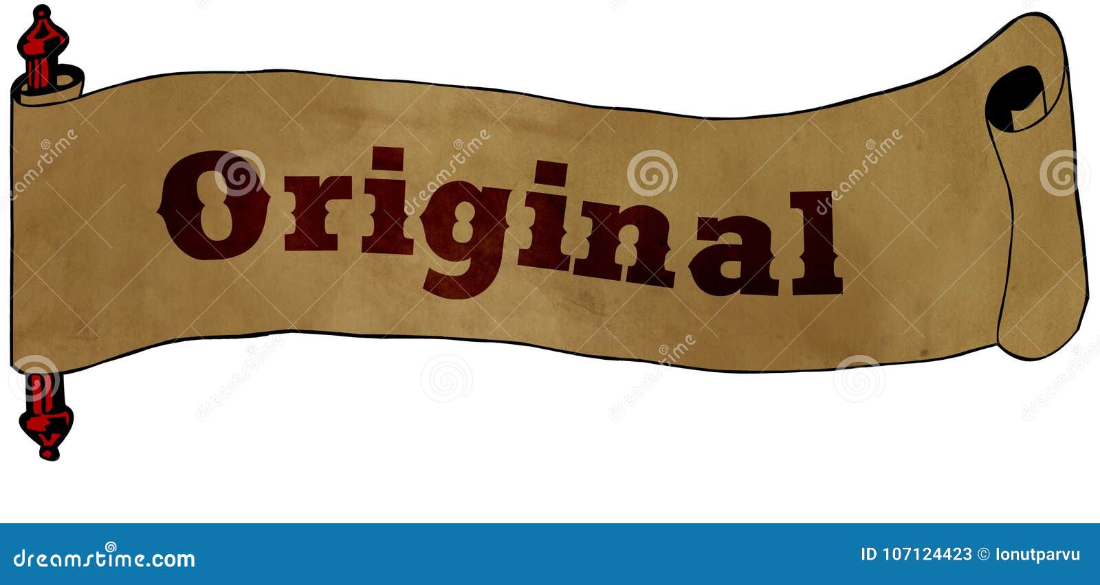 ORIGINAL Text on Old Scroll Paper Drawing Illustration Stock ...