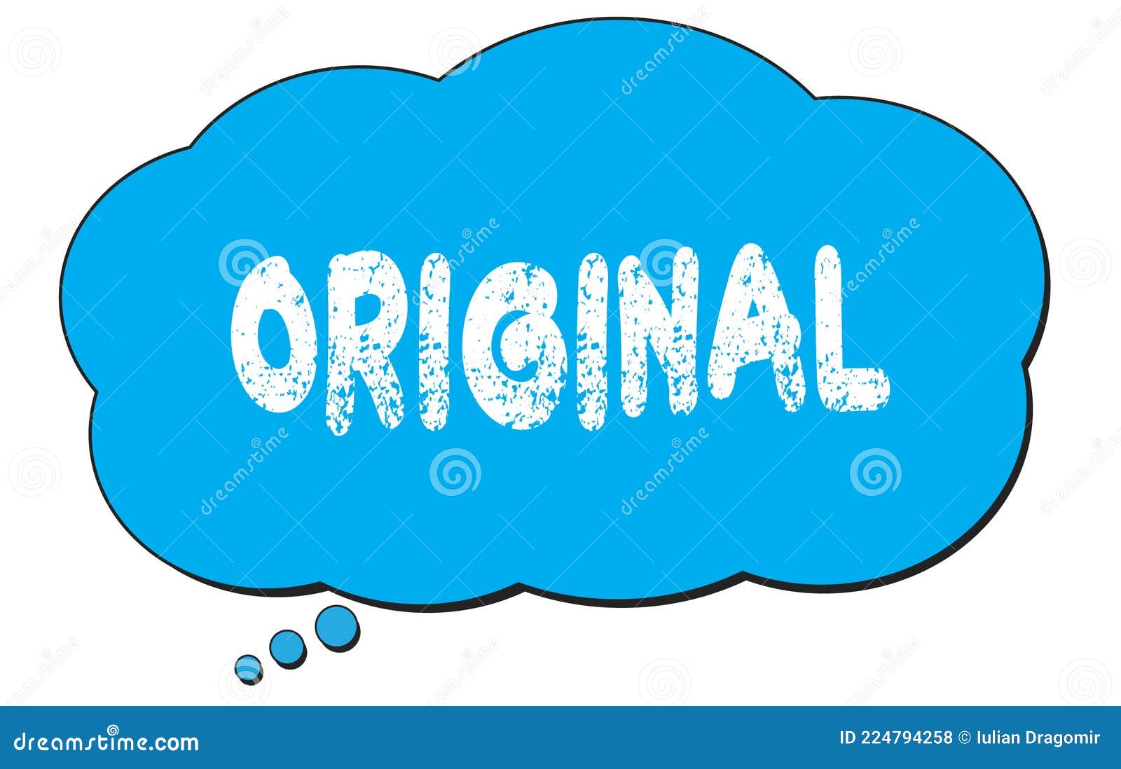 ORIGINAL Text Written on a Blue Thought Bubble Stock Illustration ...