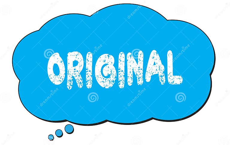 ORIGINAL Text Written on a Blue Thought Bubble Stock Illustration ...
