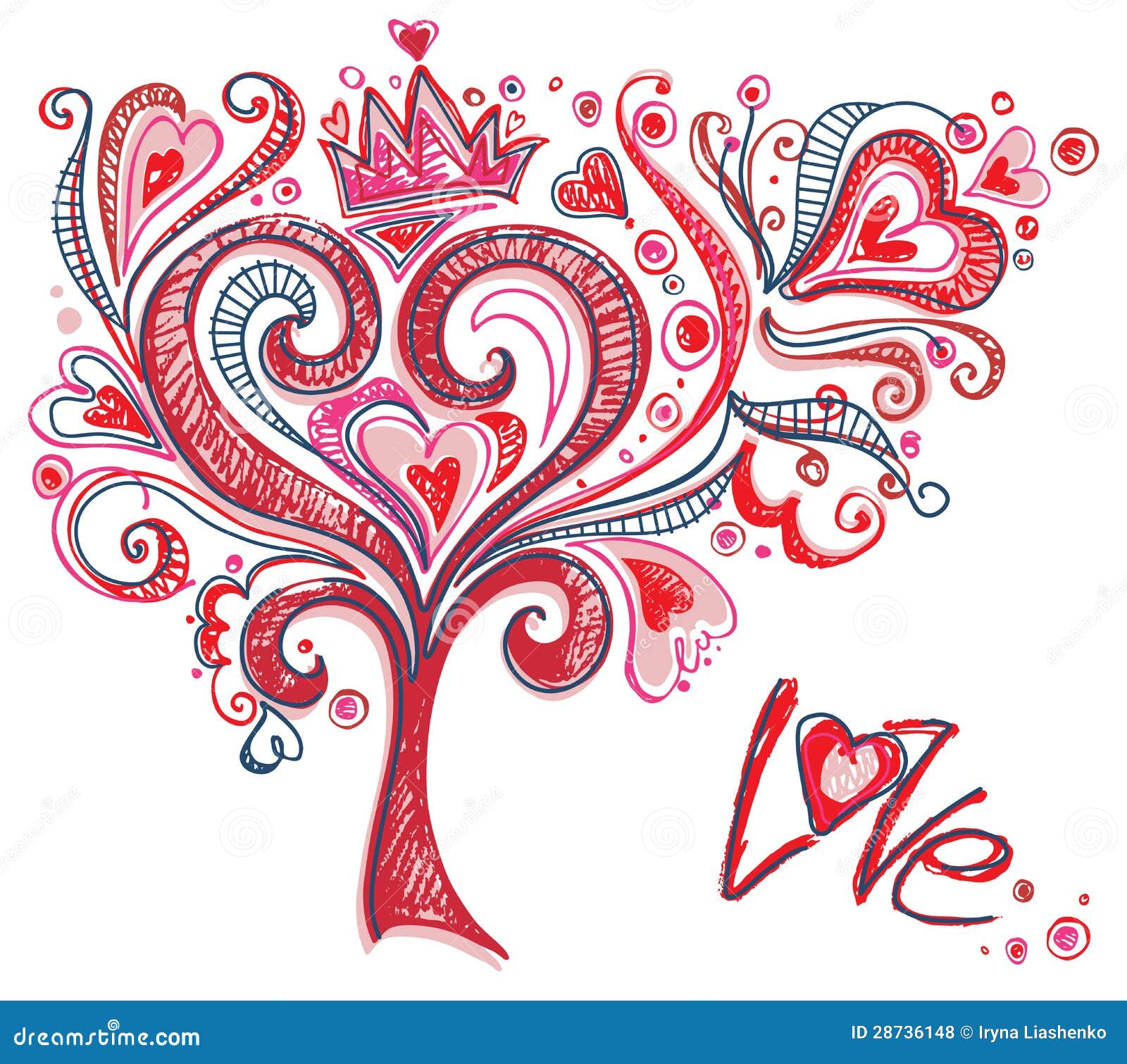 Original tree of love. stock vector. Illustration of love - 28736148