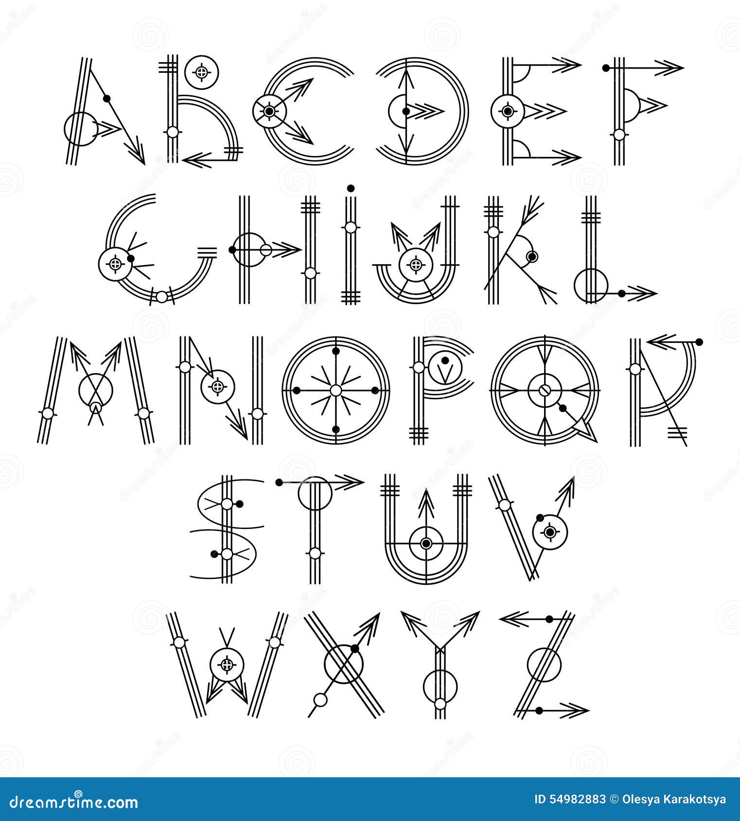Original Unique Creative Hipster Black Alphabet Stock Vector ...