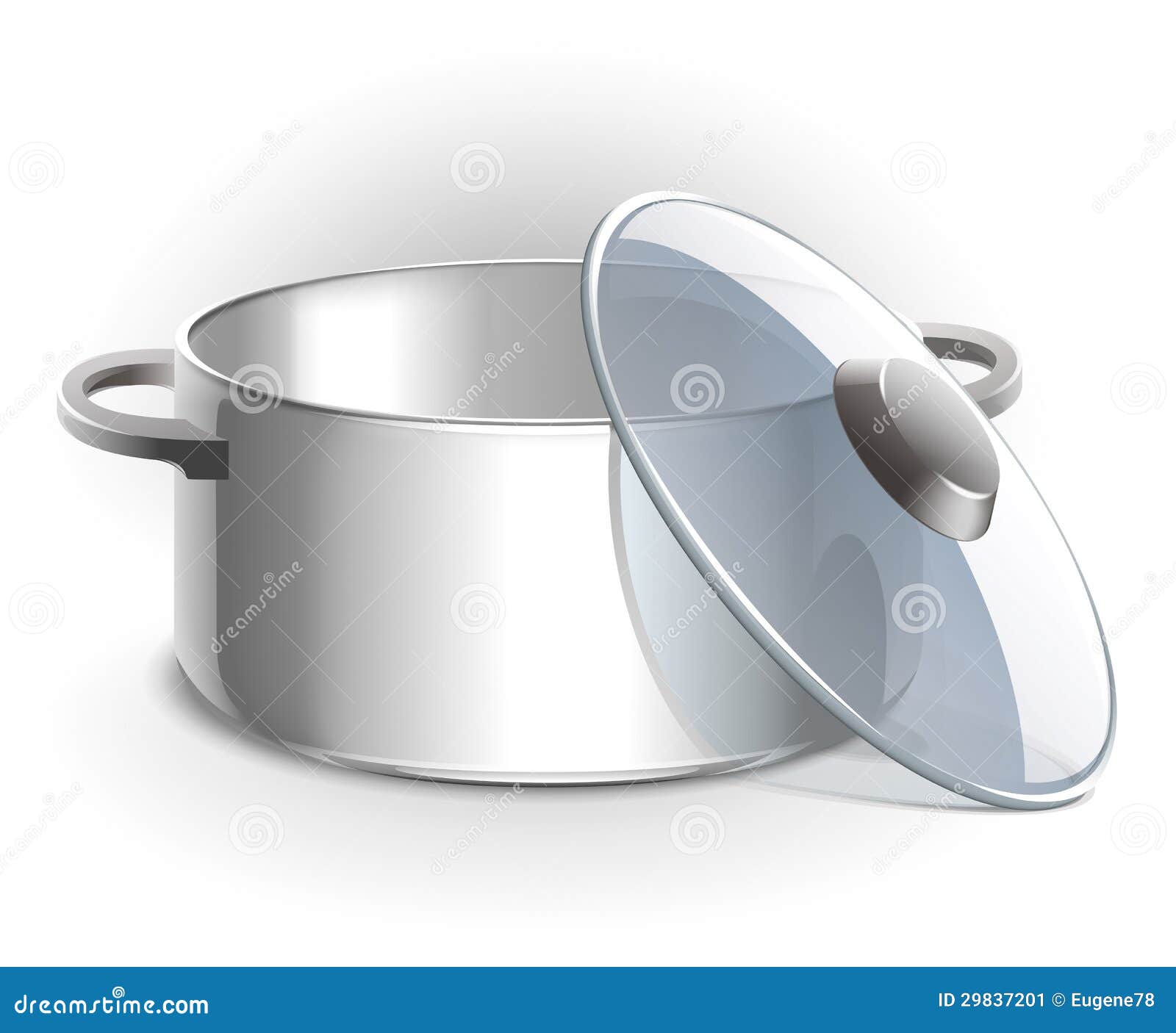 Empty metal pan with lid stock vector. Illustration of mockup - 29837201