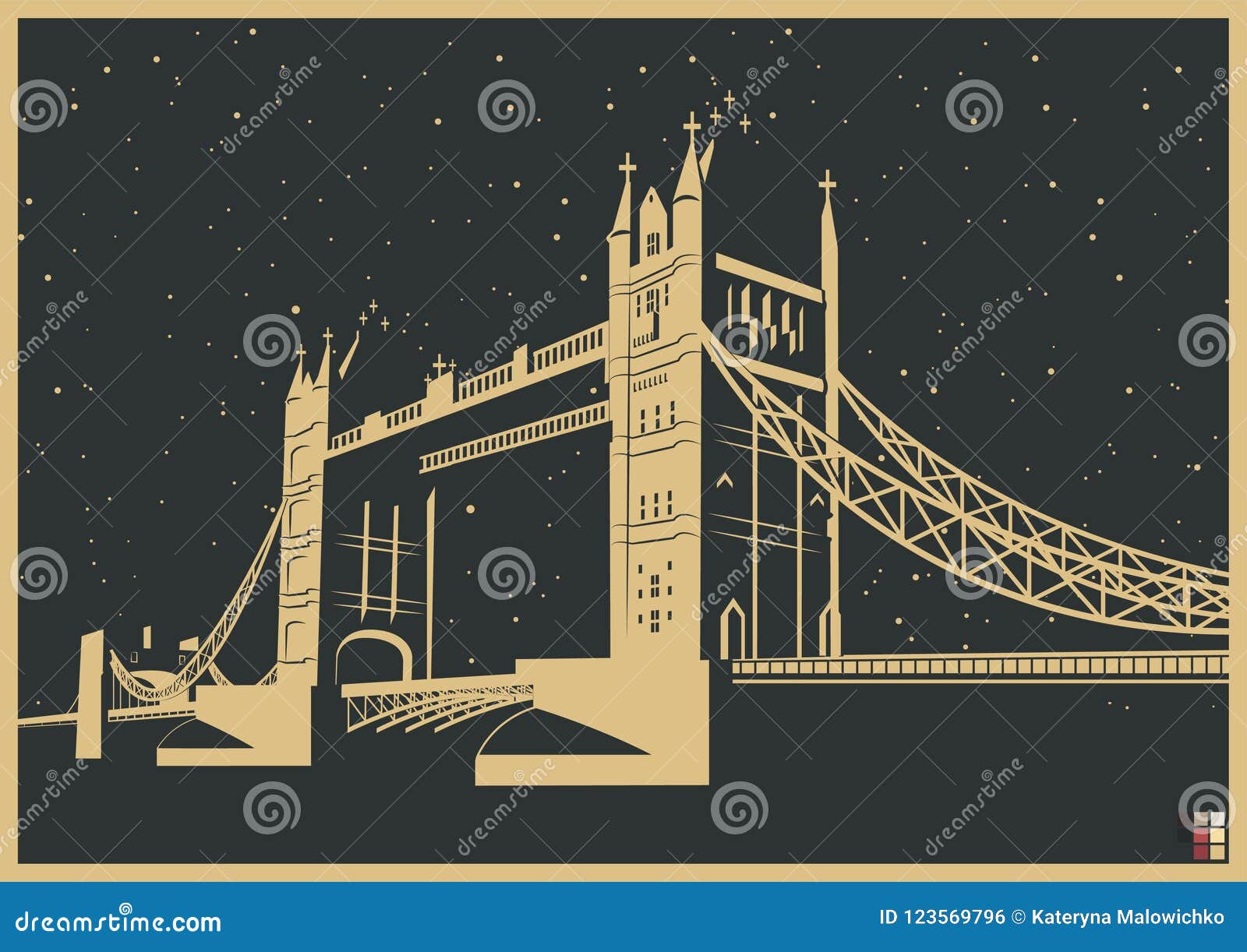 London Tower Bridge Poster stock vector. Illustration of element ...
