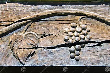 Original Vine and Grape Wood Engraving Stock Photo - Image of fashioned ...