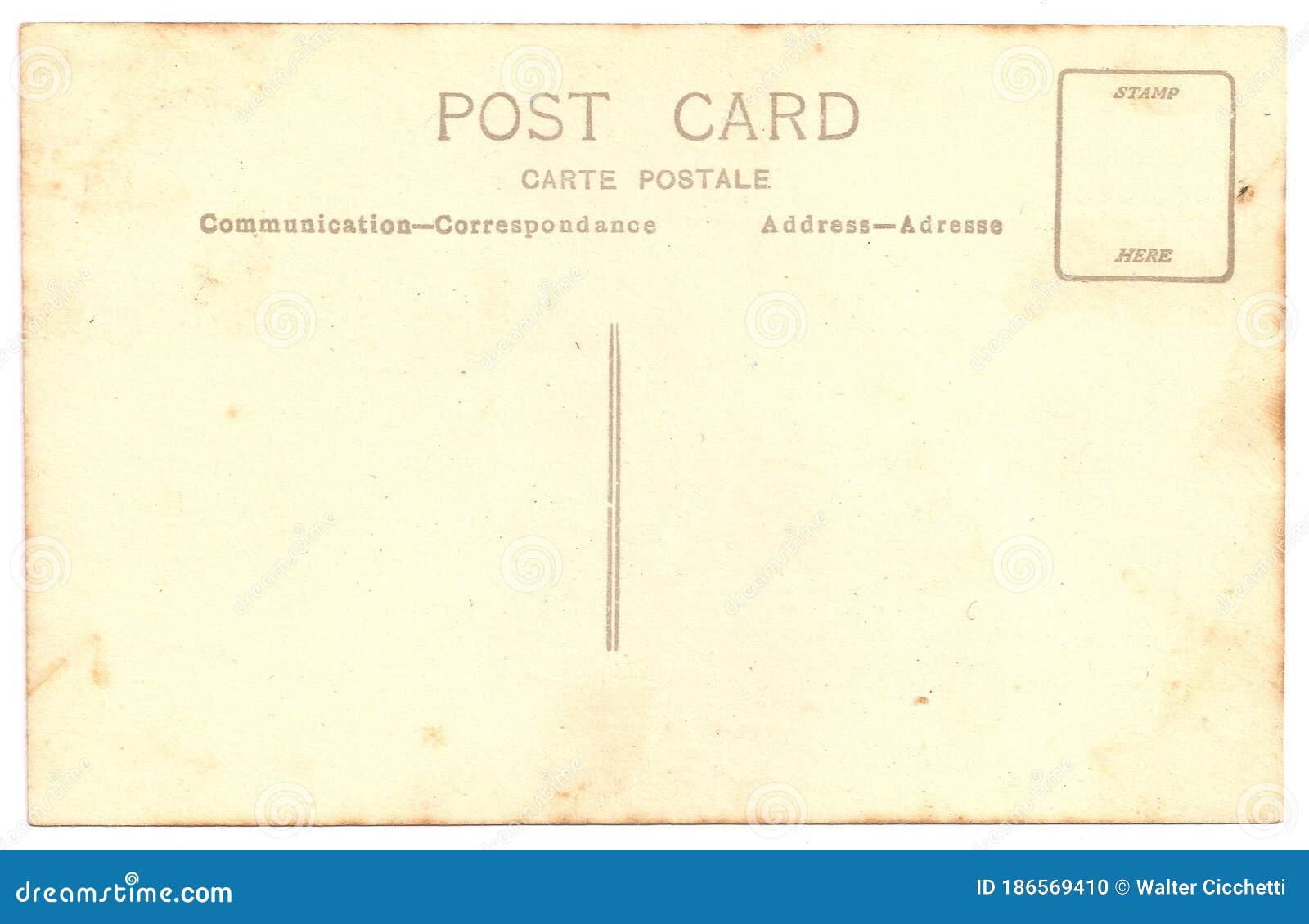 Original Vintage Back Side POSTCARD with Space for Correspondence and ...