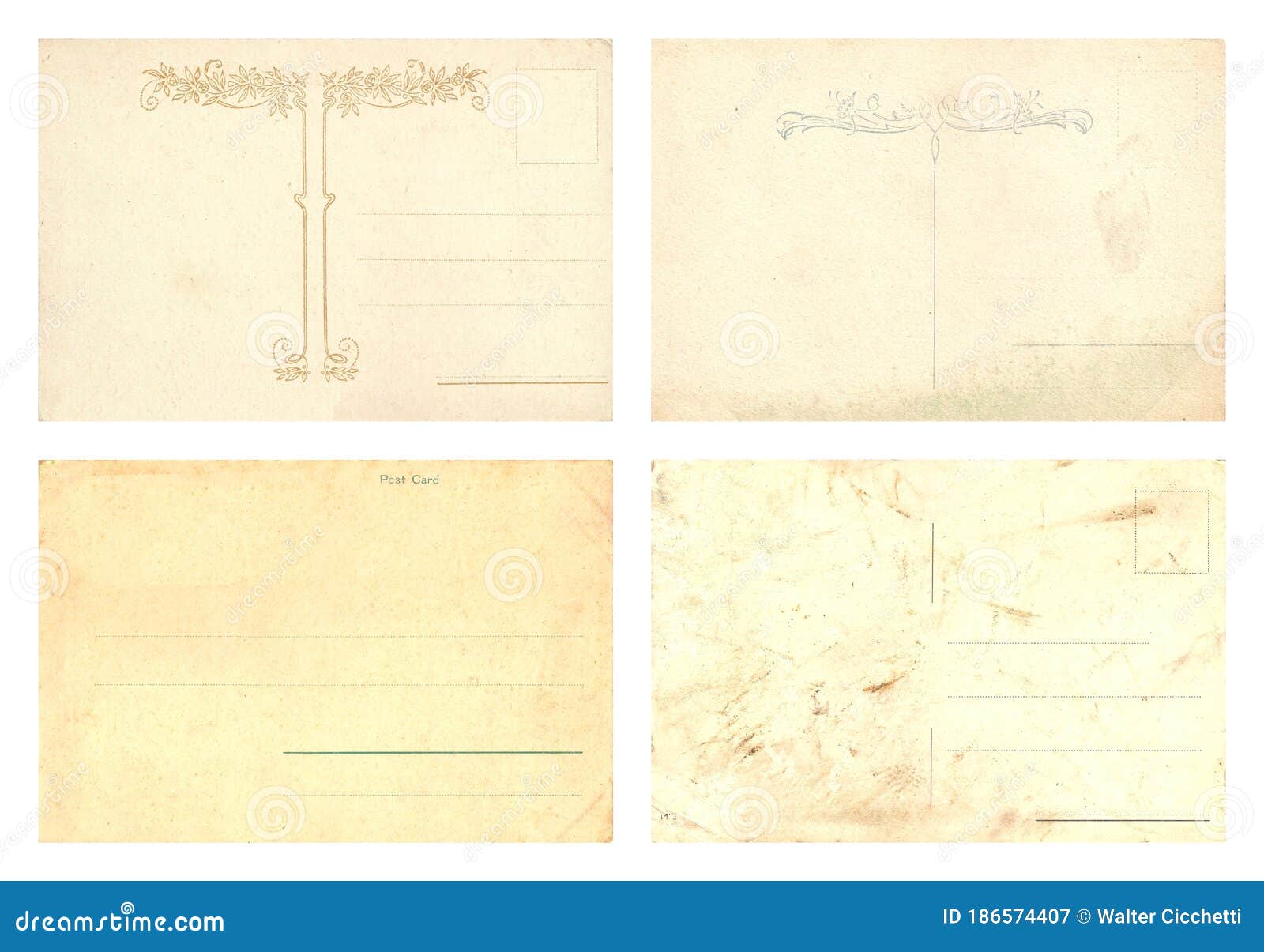 Original Vintage Back Side POSTCARDS with Space for Correspondence and ...