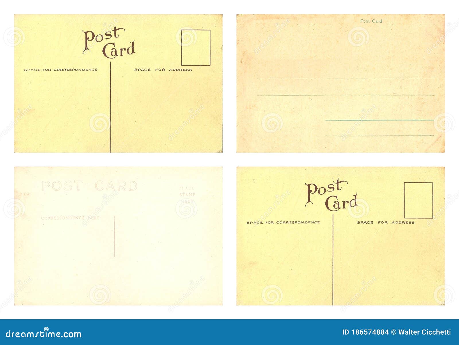 Original Vintage Back Side POSTCARDS with Space for Correspondence and ...