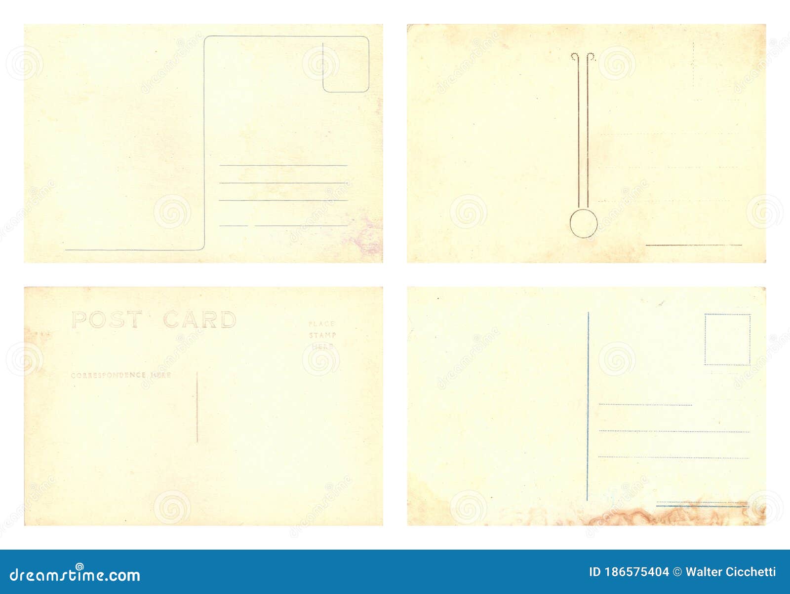 Original Vintage Back Side POSTCARDS with Space for Correspondence and ...