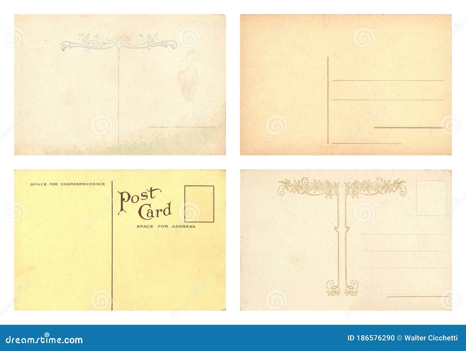 Original Vintage Back Side POSTCARDS with Space for Correspondence and ...
