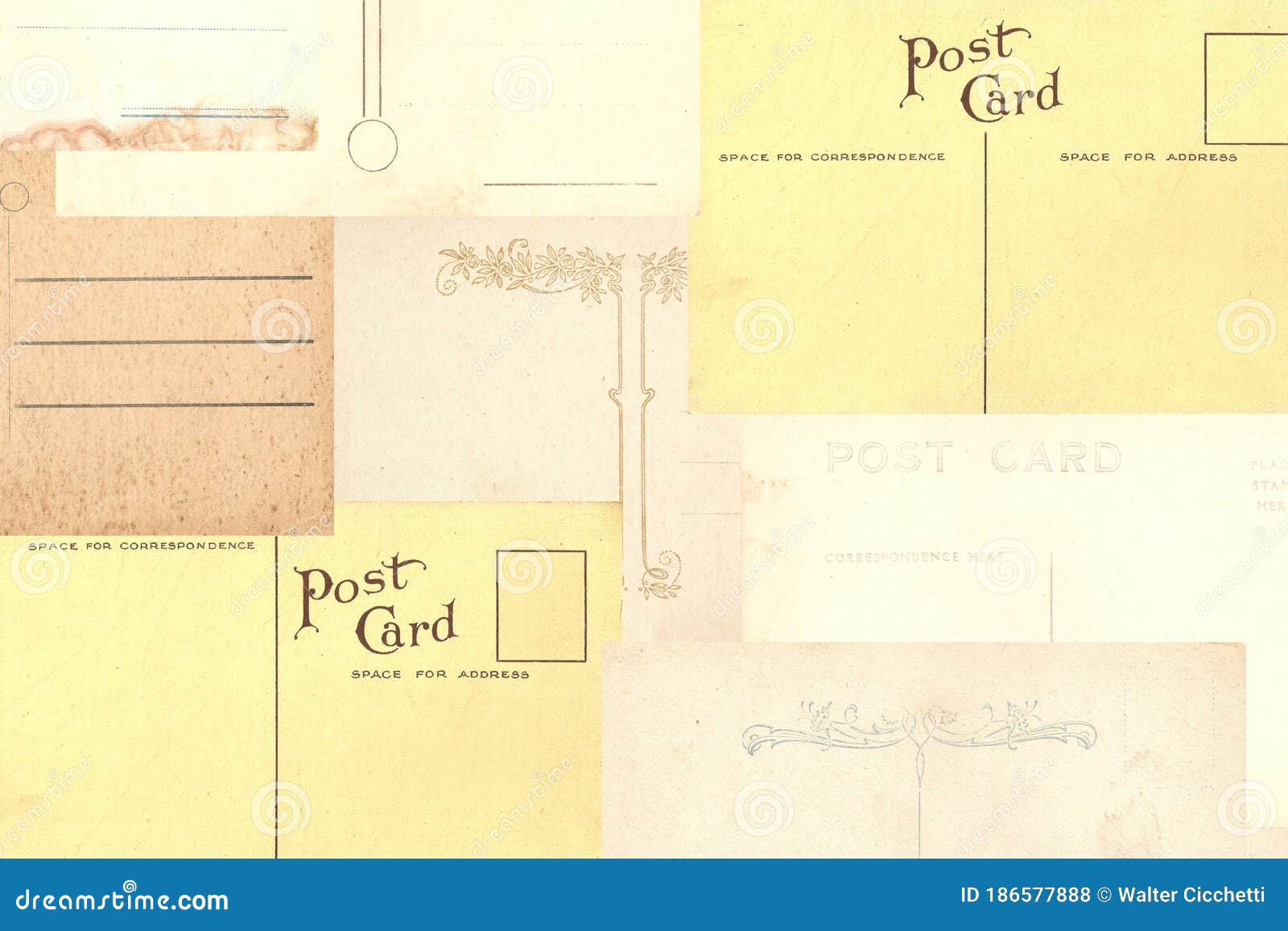 Original Vintage Back Side POSTCARDS with Space for Correspondence and ...