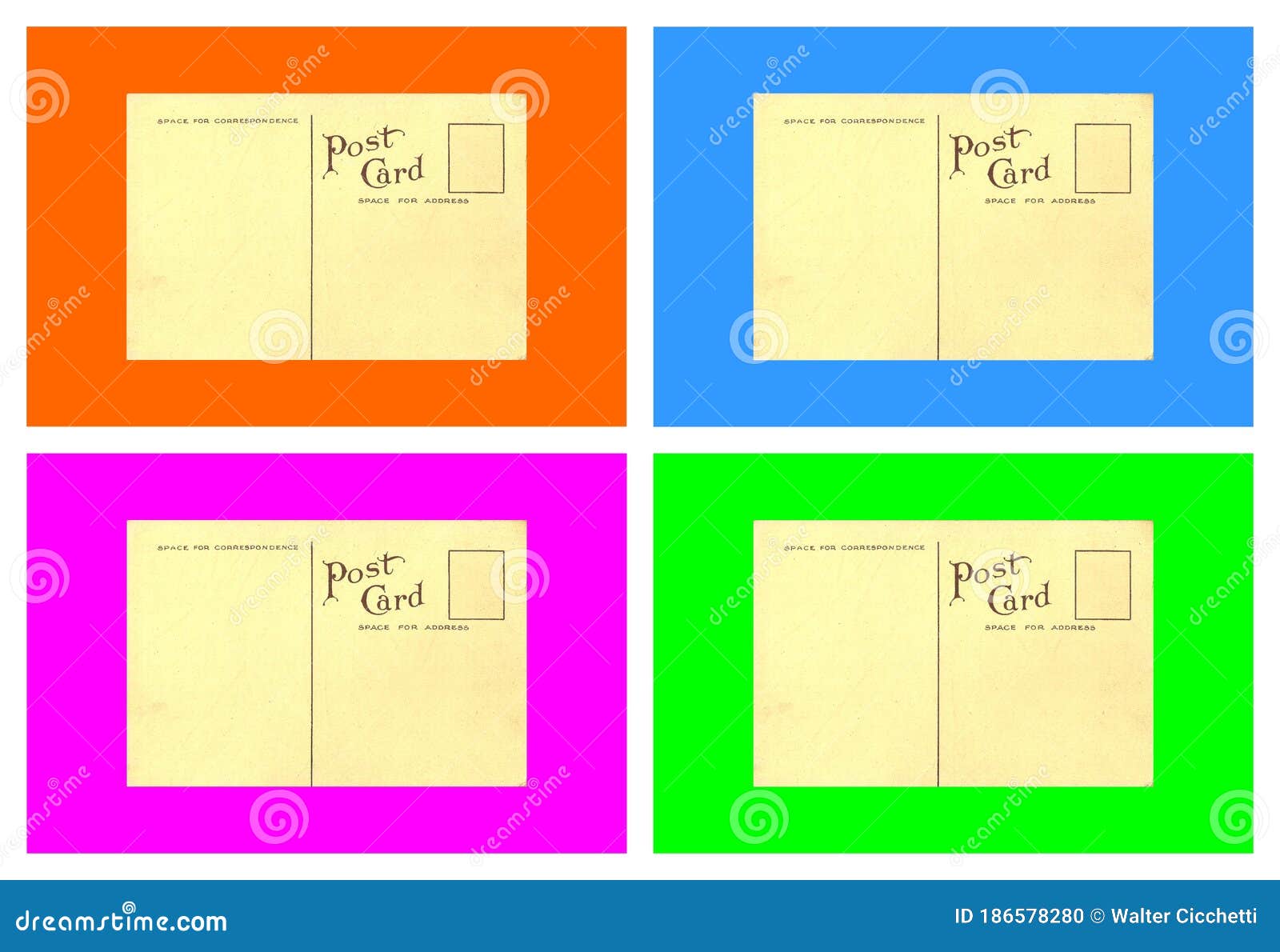 Original Vintage Back Side POSTCARDS with Space for Correspondence and ...