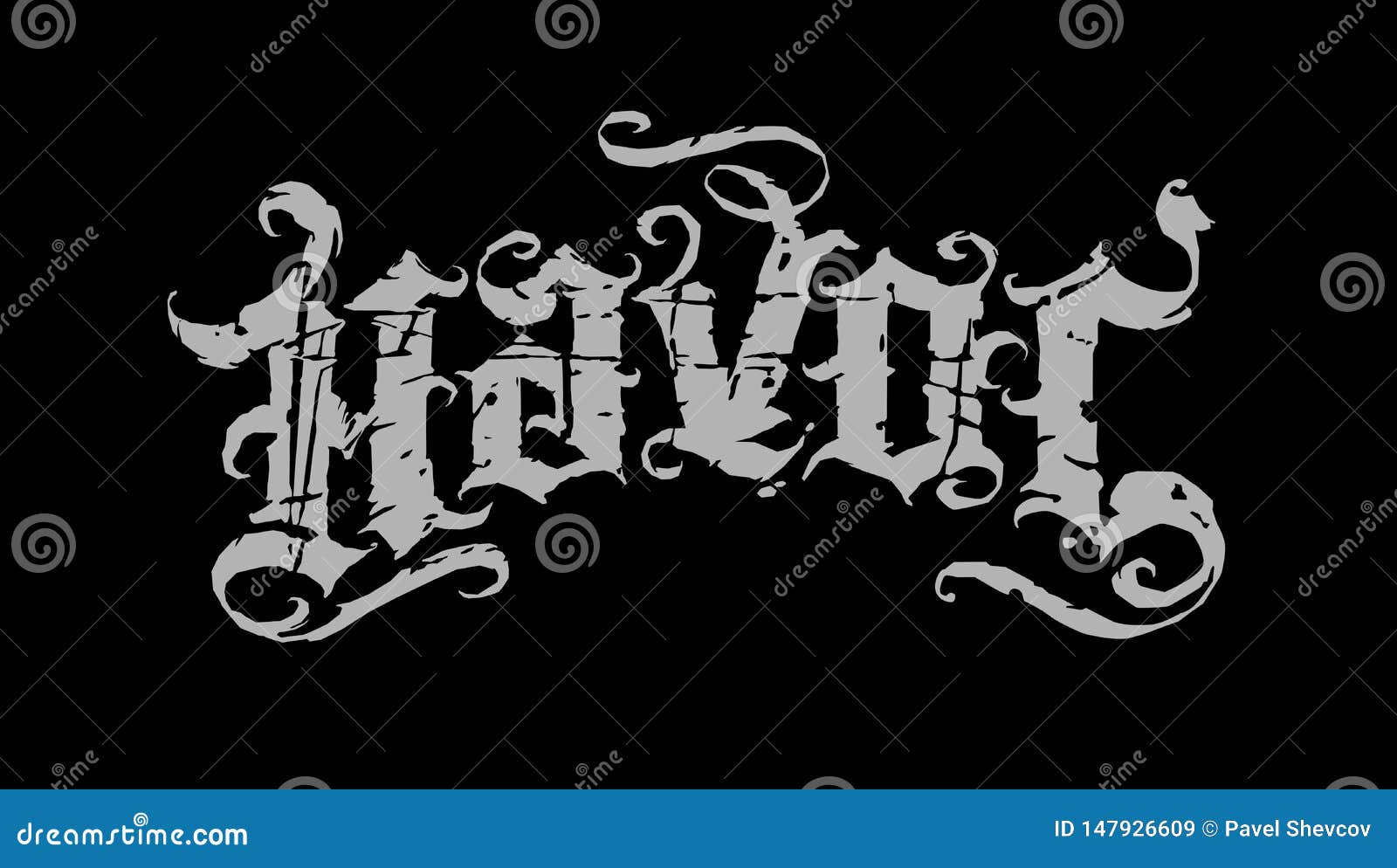 Black and grey havoc stock vector. Illustration of calligraphy - 147926609