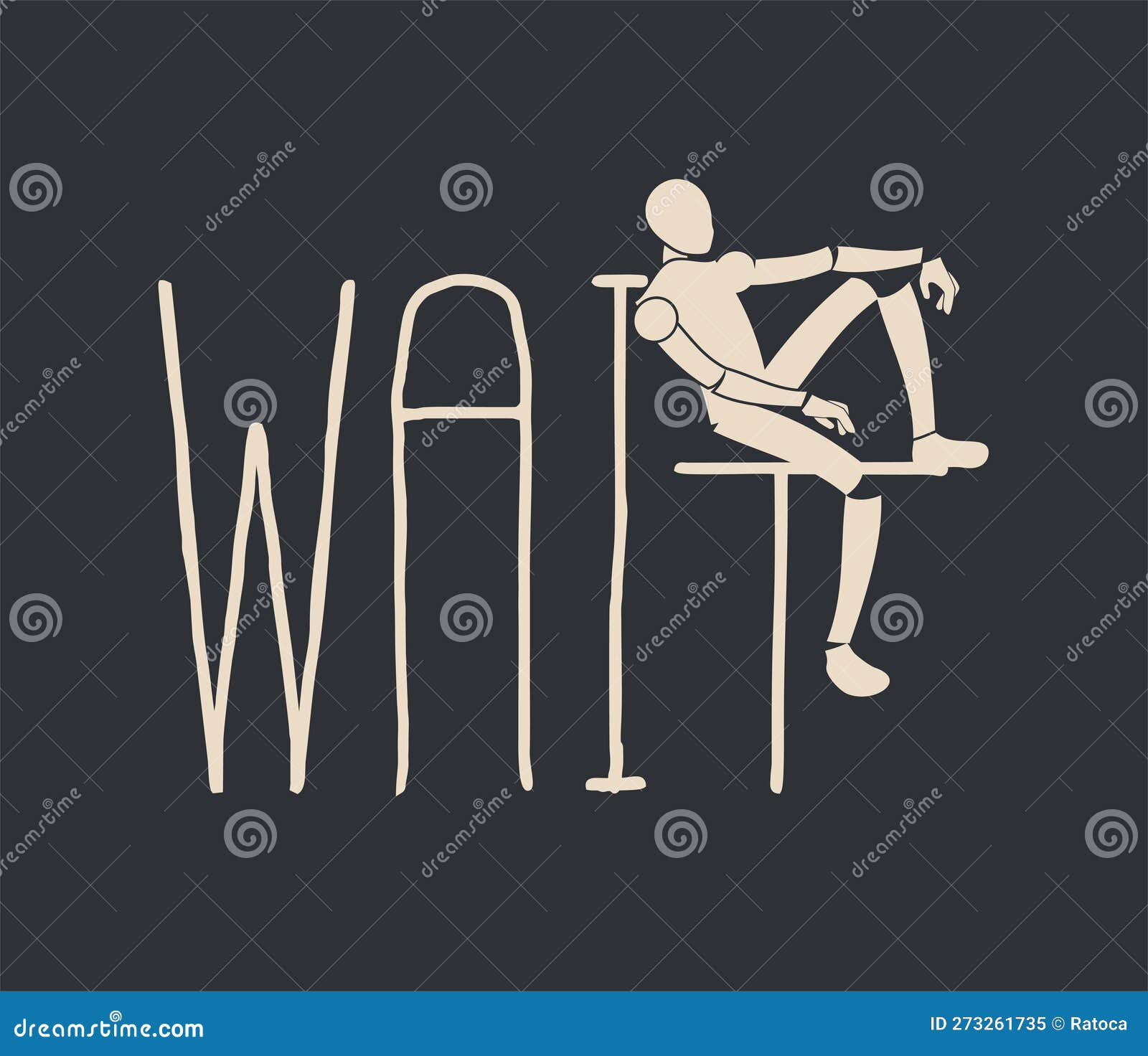 Original wait message stock vector. Illustration of symbol - 273261735