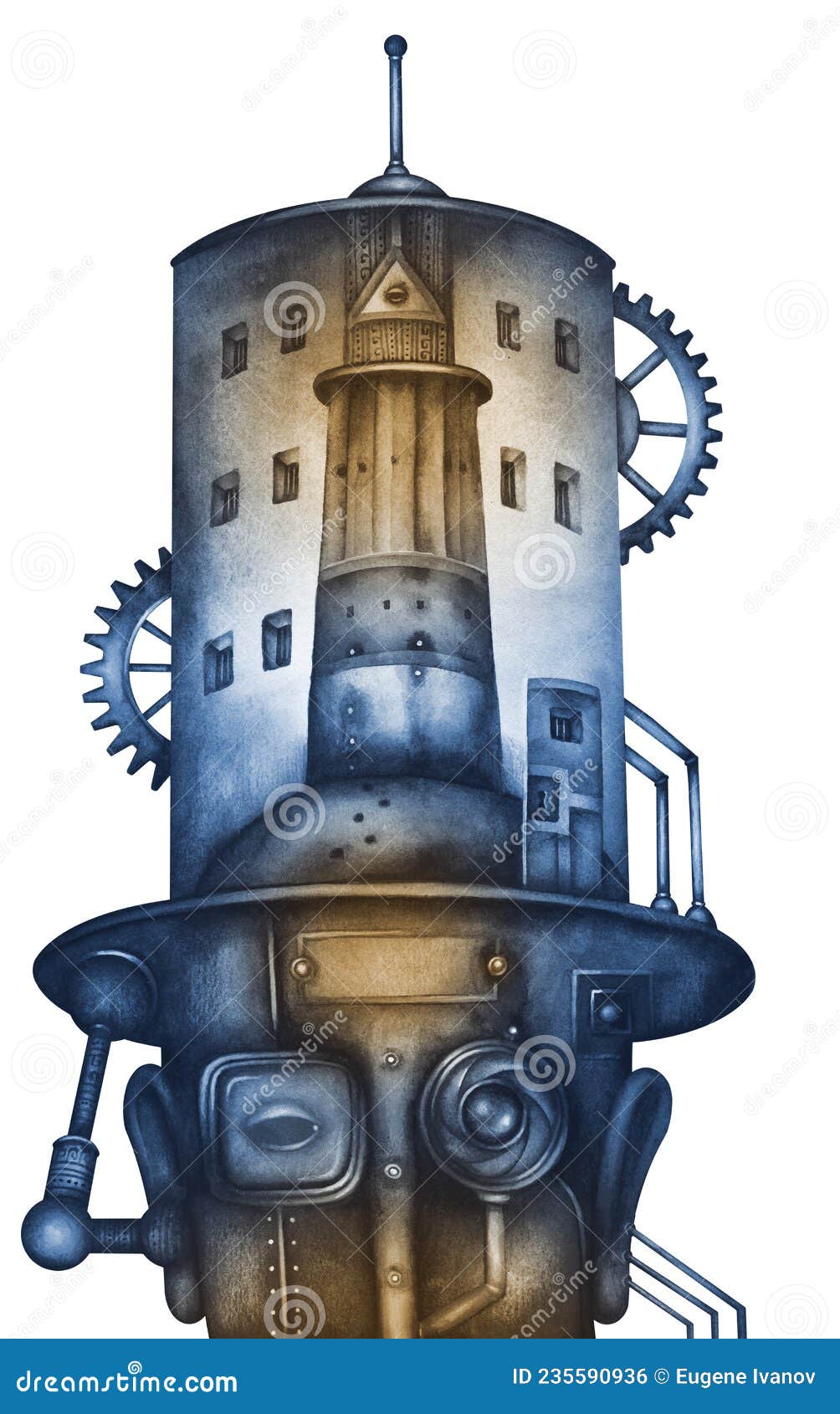 The Panopticon Prison Illustration. Steampunk Stock Illustration ...