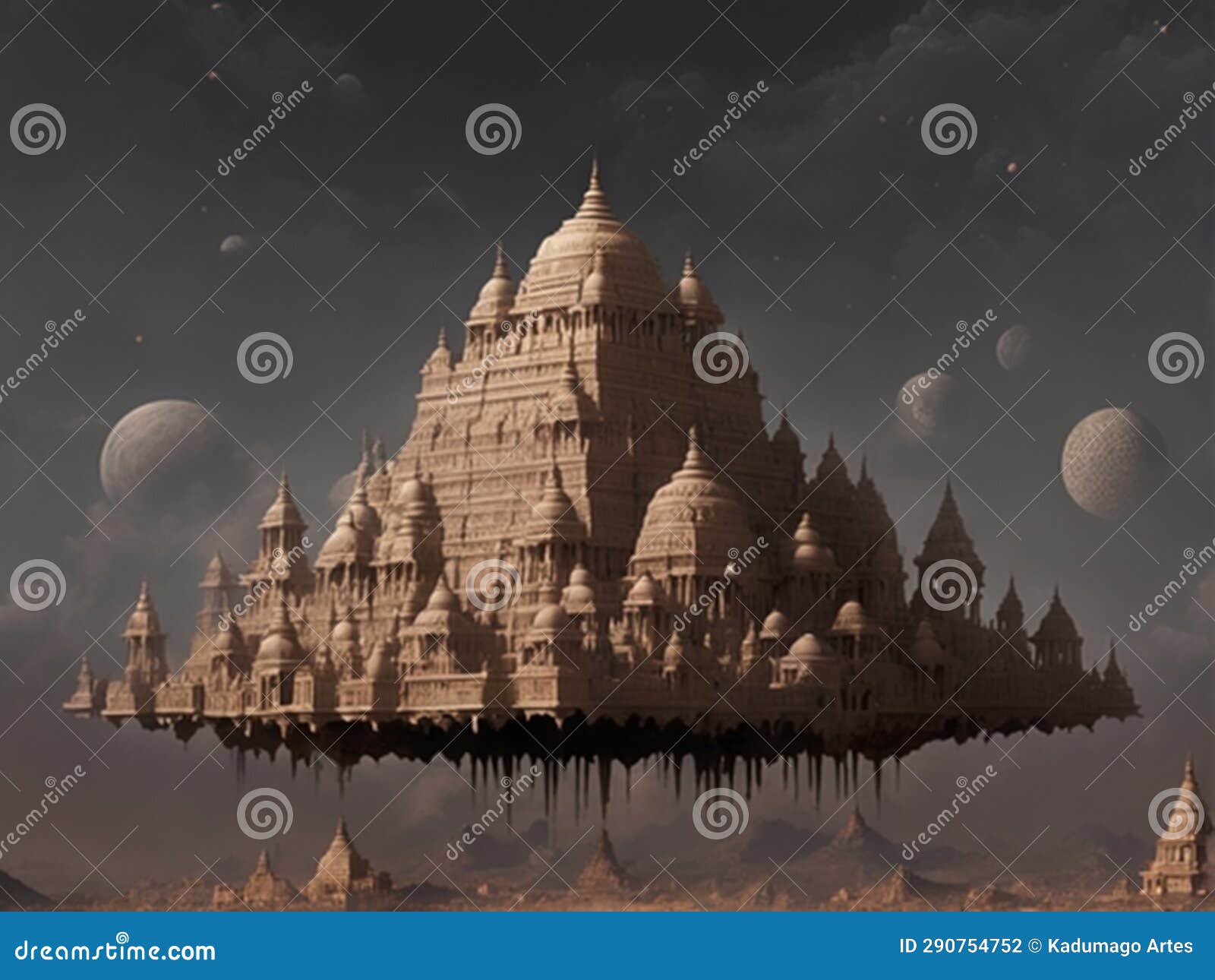Vimana Ship from Ancient Vedic Texts Stock Illustration - Illustration ...