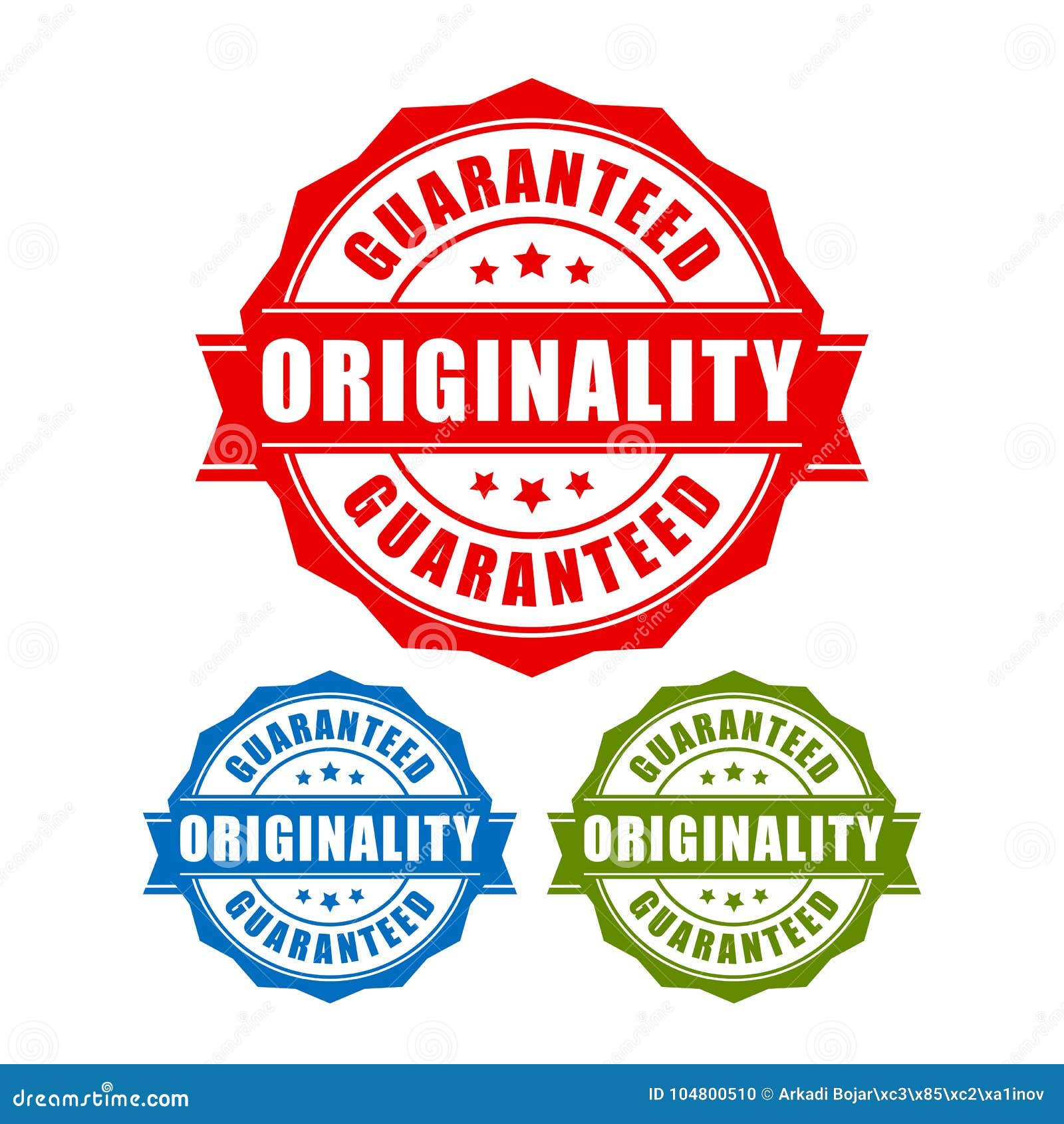 Originality Guaranteed Label Stock Vector - Illustration of creativity ...