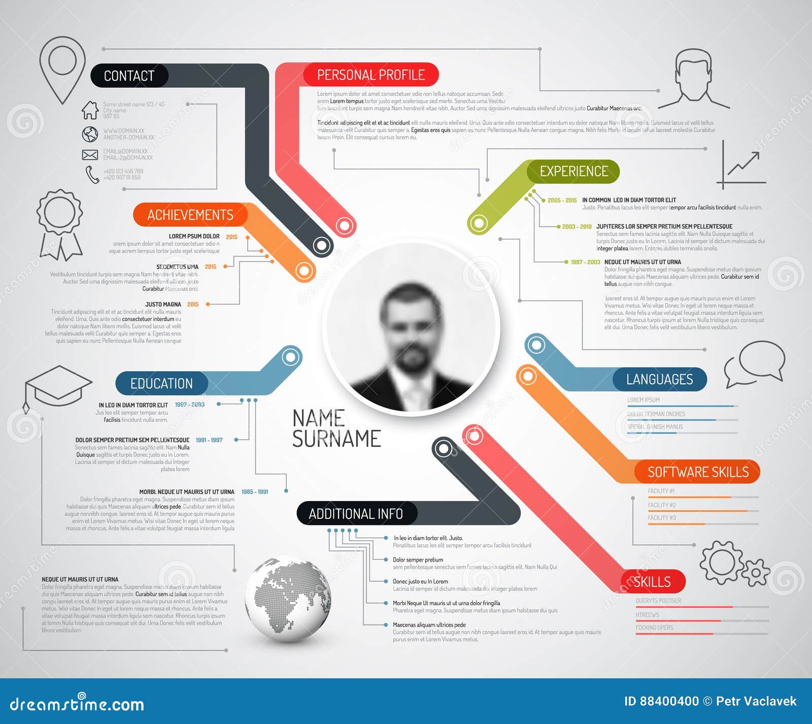 Origineel Creatief Cv/hervat Malplaatje Vector Illustratie ...