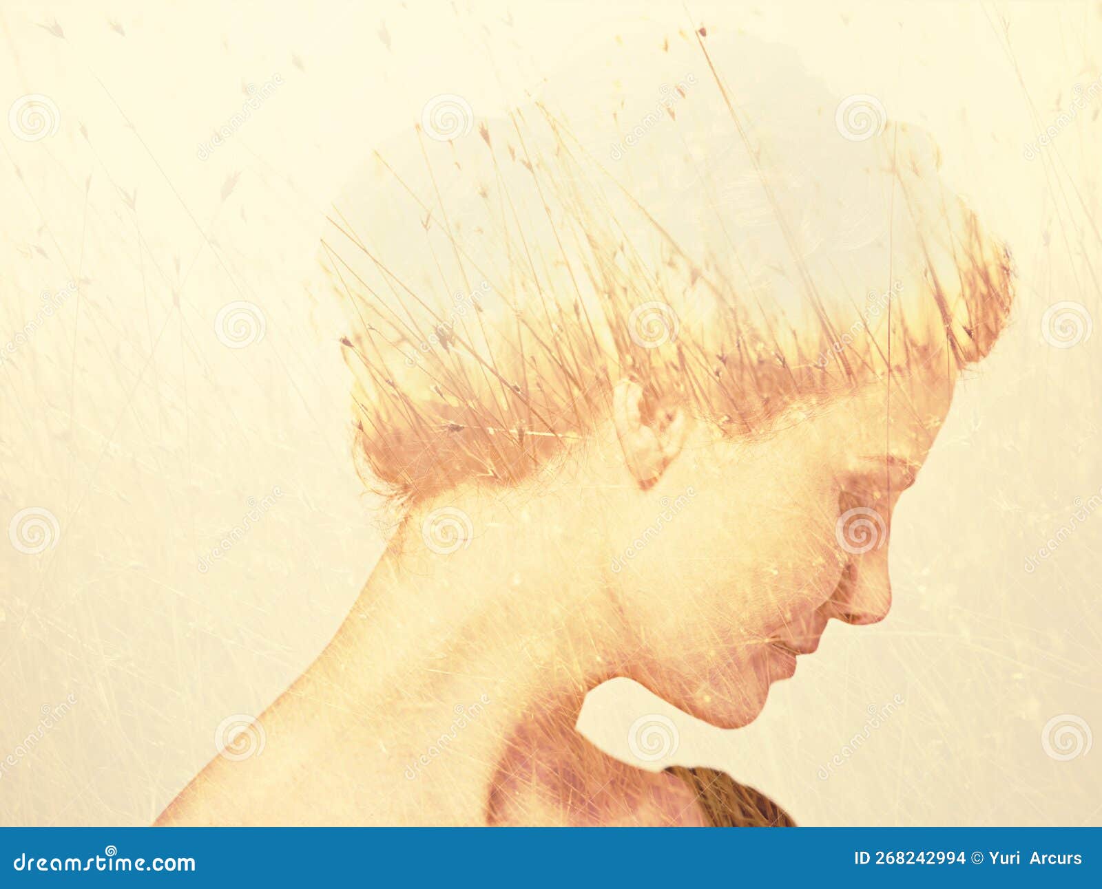 The Origins of Beauty. Composite Image of Nature Superimposed on a ...