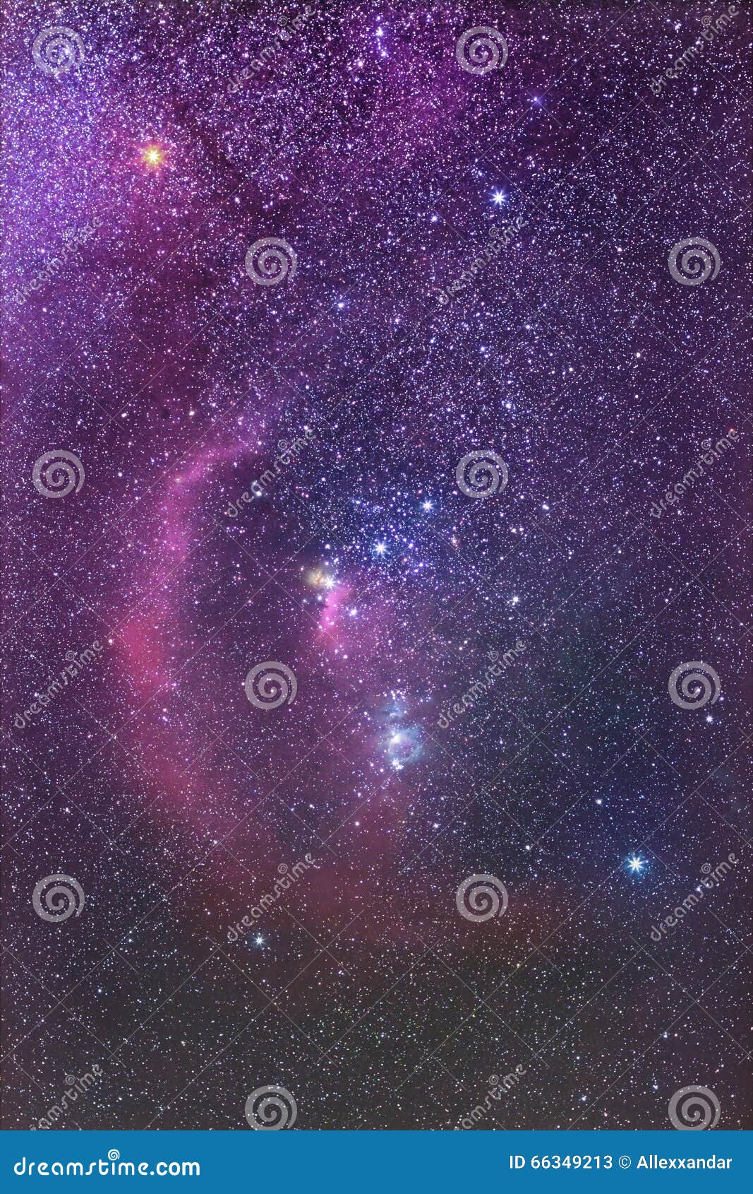 Orion Constellation and Barnard S Loop Nebula Stock Image - Image of ...