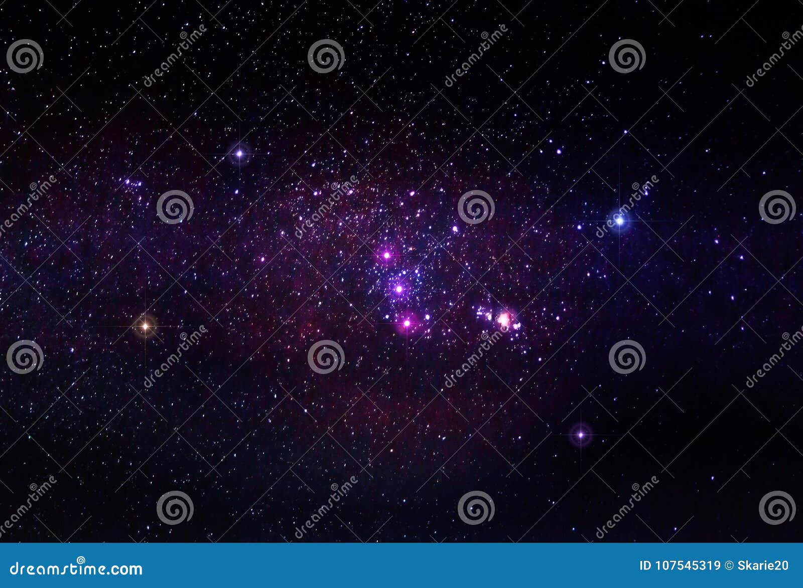 The Orion Constellation with Nebula M42 Stock Image - Image of belt ...
