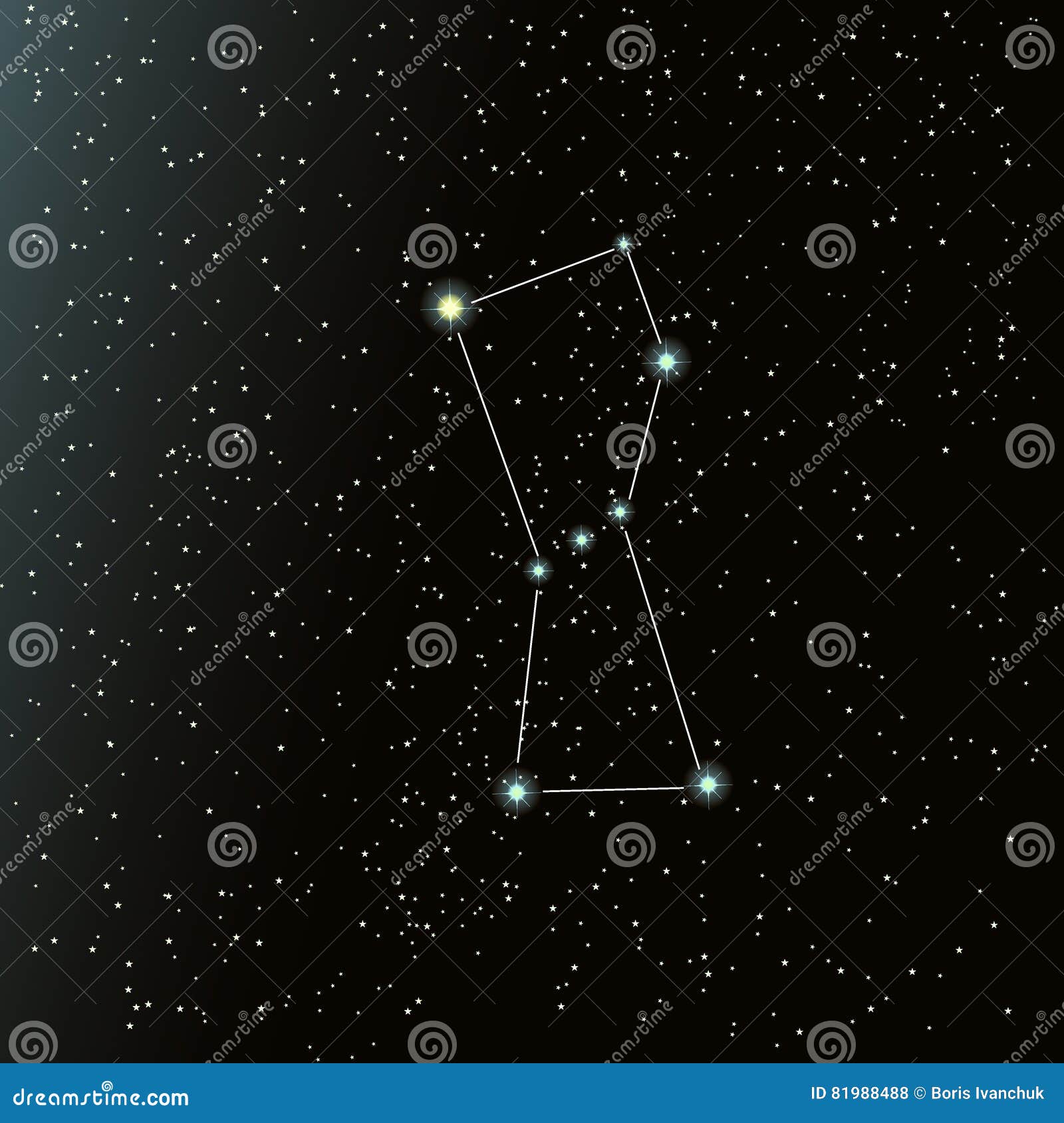 Orion Constellation in Night Sky Stock Vector - Illustration of symbol ...