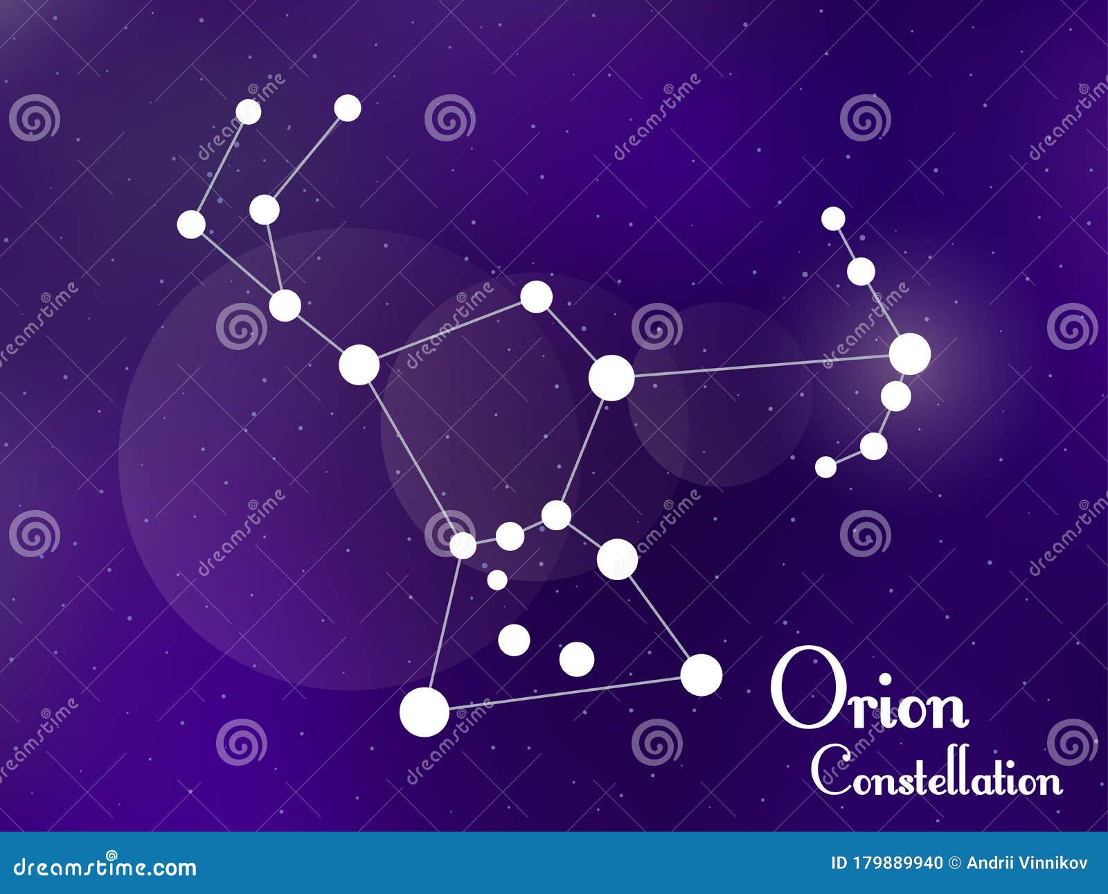 Orion Constellation. Starry Night Sky. Cluster of Stars, Galaxy. Deep ...
