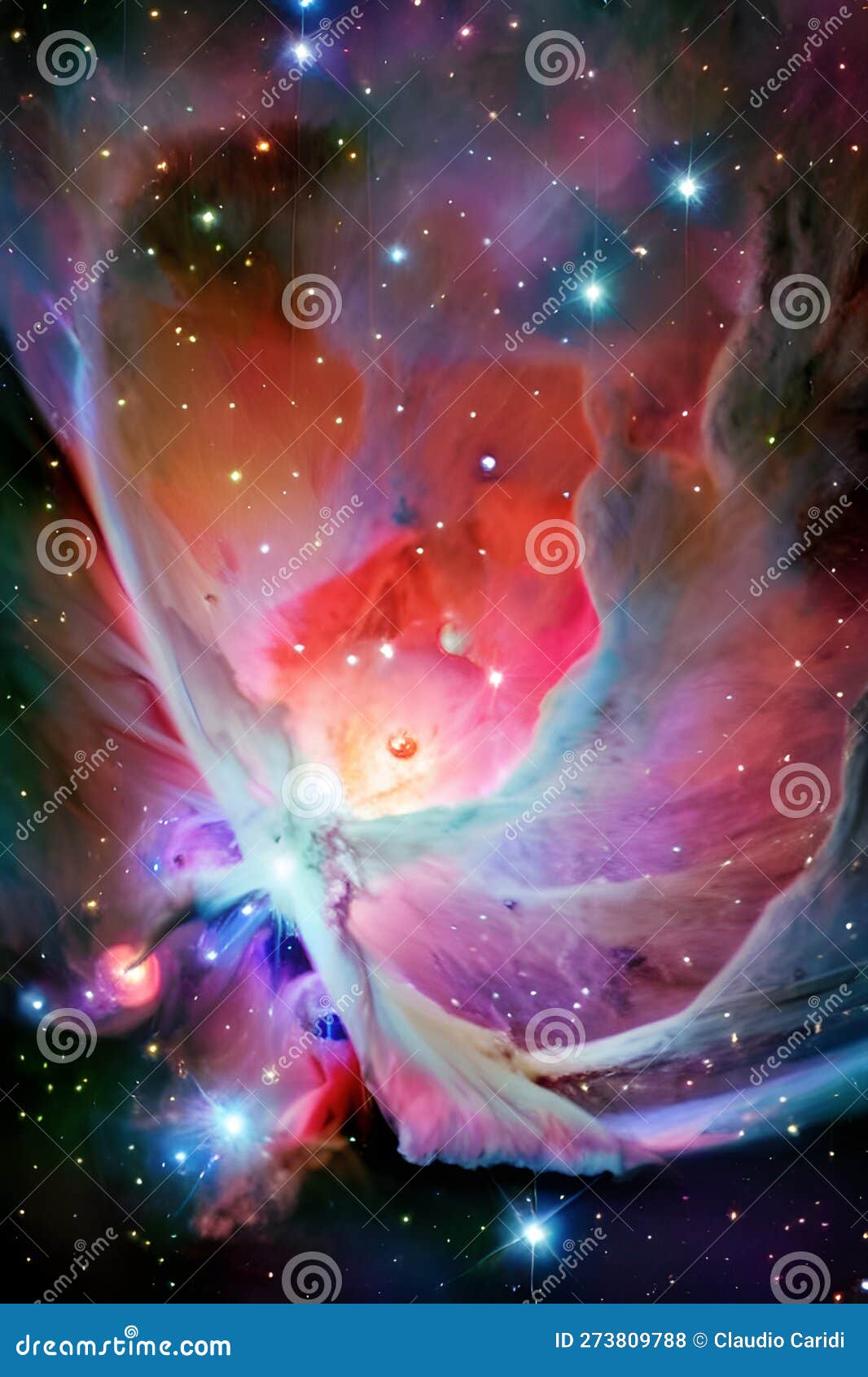 Orion Nebula M42. Generative Artificial Intelligence Stock Illustration ...