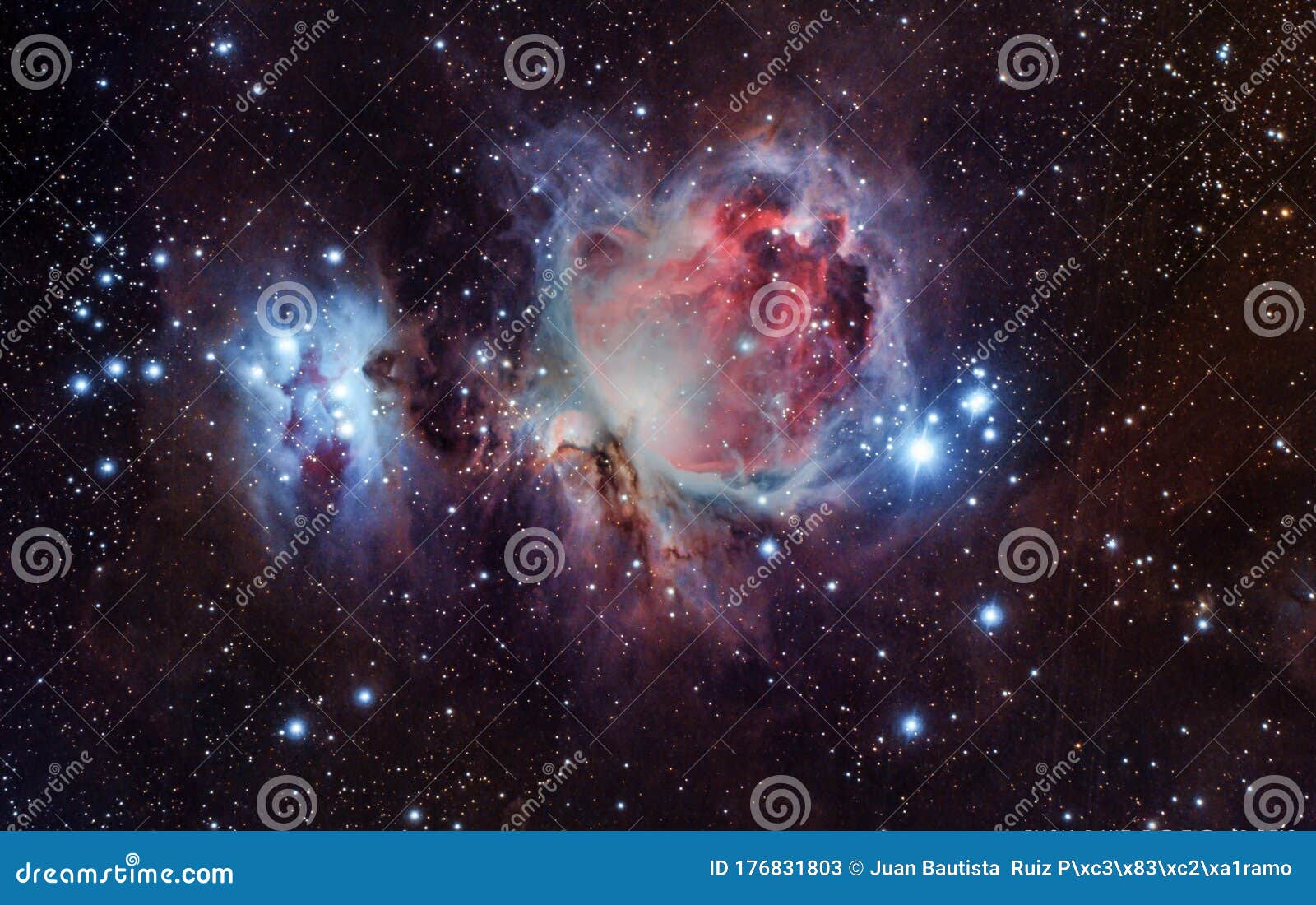 Orion Nebula in the Constellations Orion M42 Stock Illustration ...