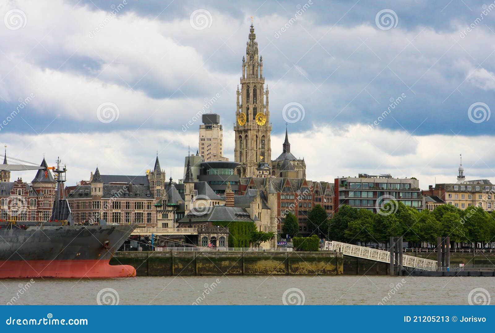 Orizzonte Di Anversa, Belgio Immagine Stock - Immagine di belga ...