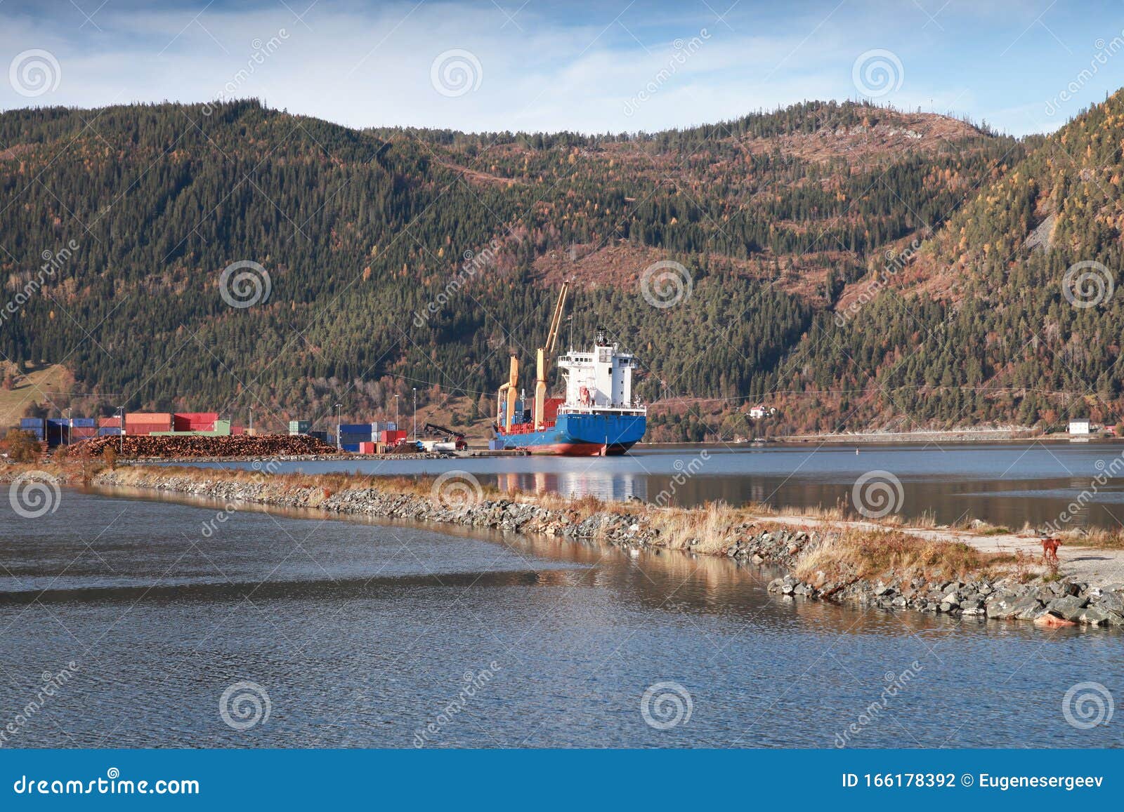 Orkanger Port, Container Terminal, Norway Stock Photo - Image of ...