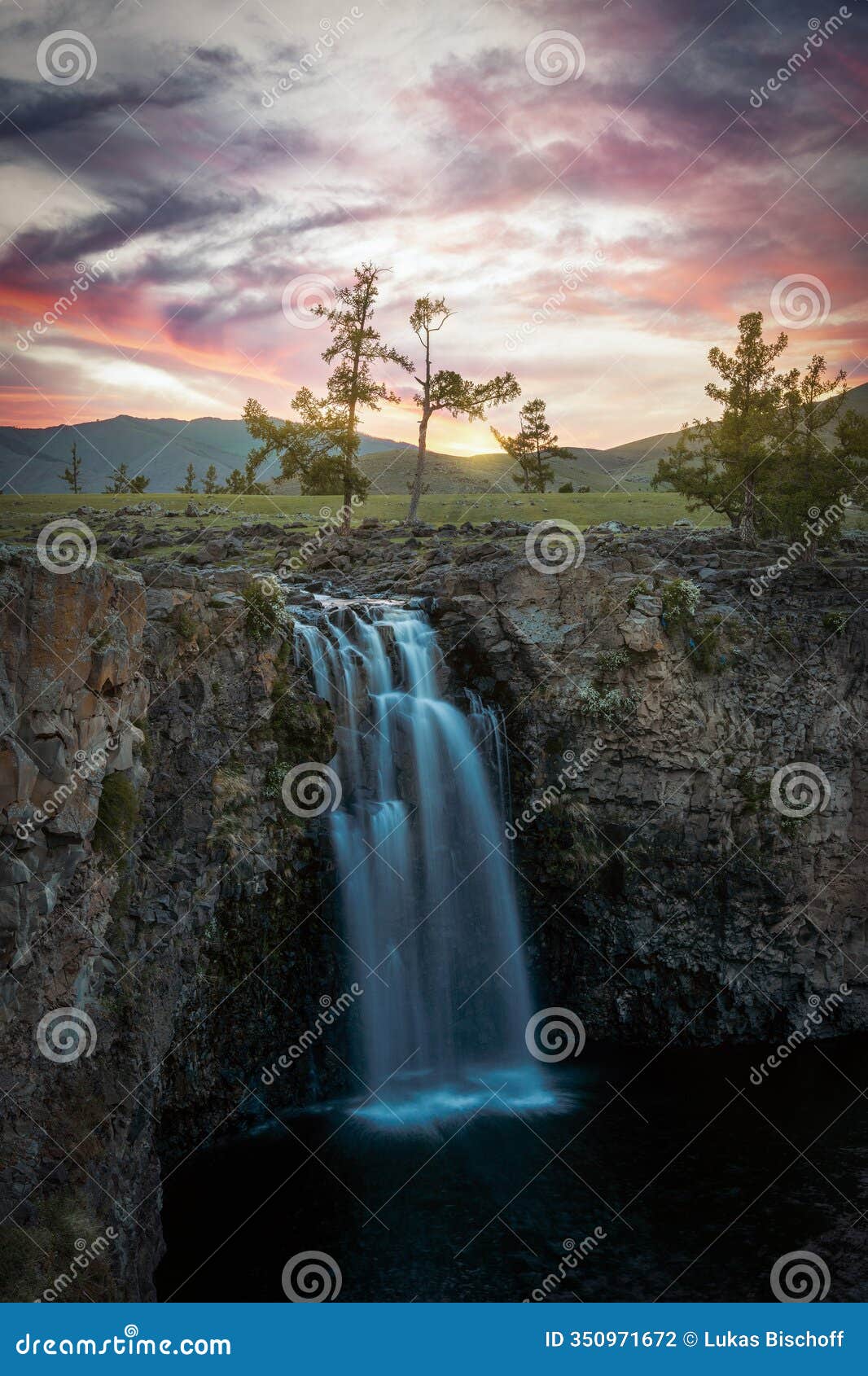 Orkhon Waterfall in Central Mongolia Stock Photo - Image of chinggis ...