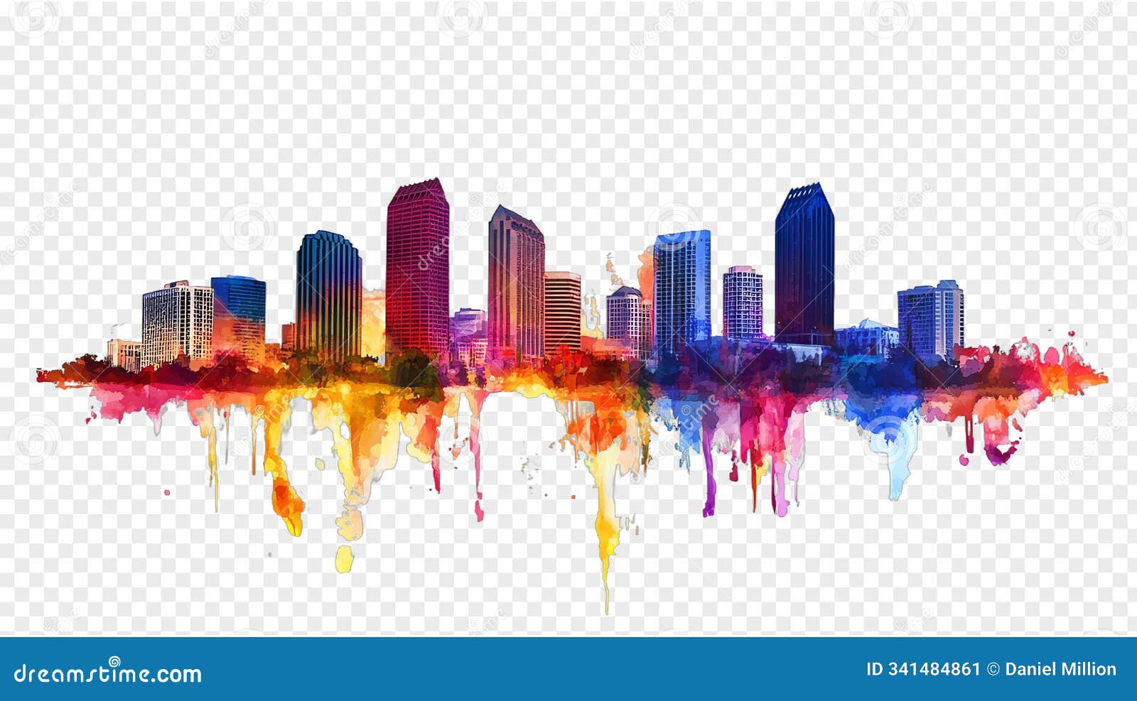 Orlando city skyline stock illustration. Illustration of town - 341484861