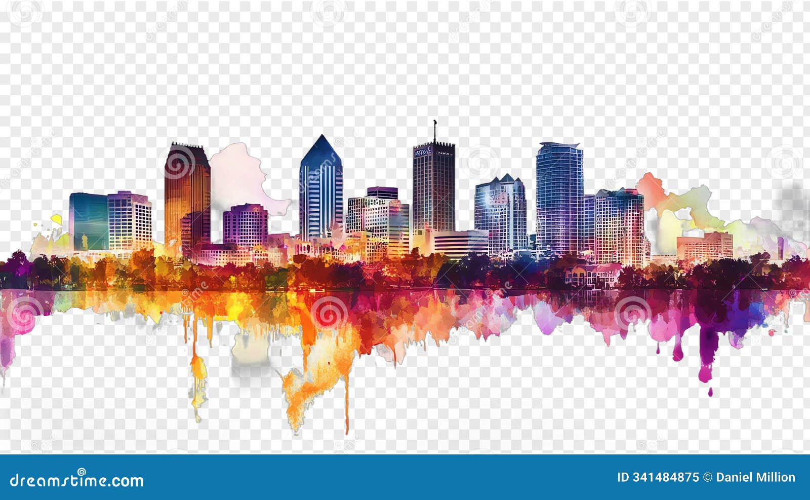 Orlando city skyline stock illustration. Illustration of layout - 341484875