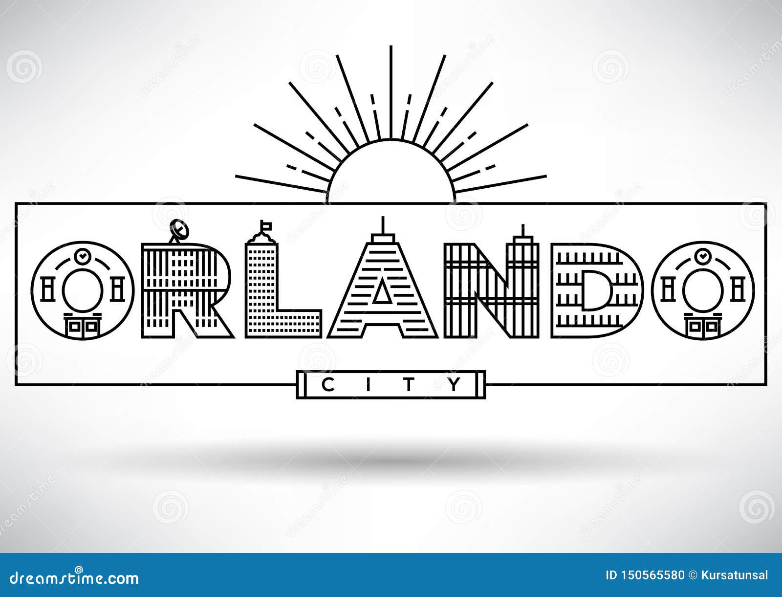 Orlando City Typography Design Con Las Letras Constructivas Stock de ...