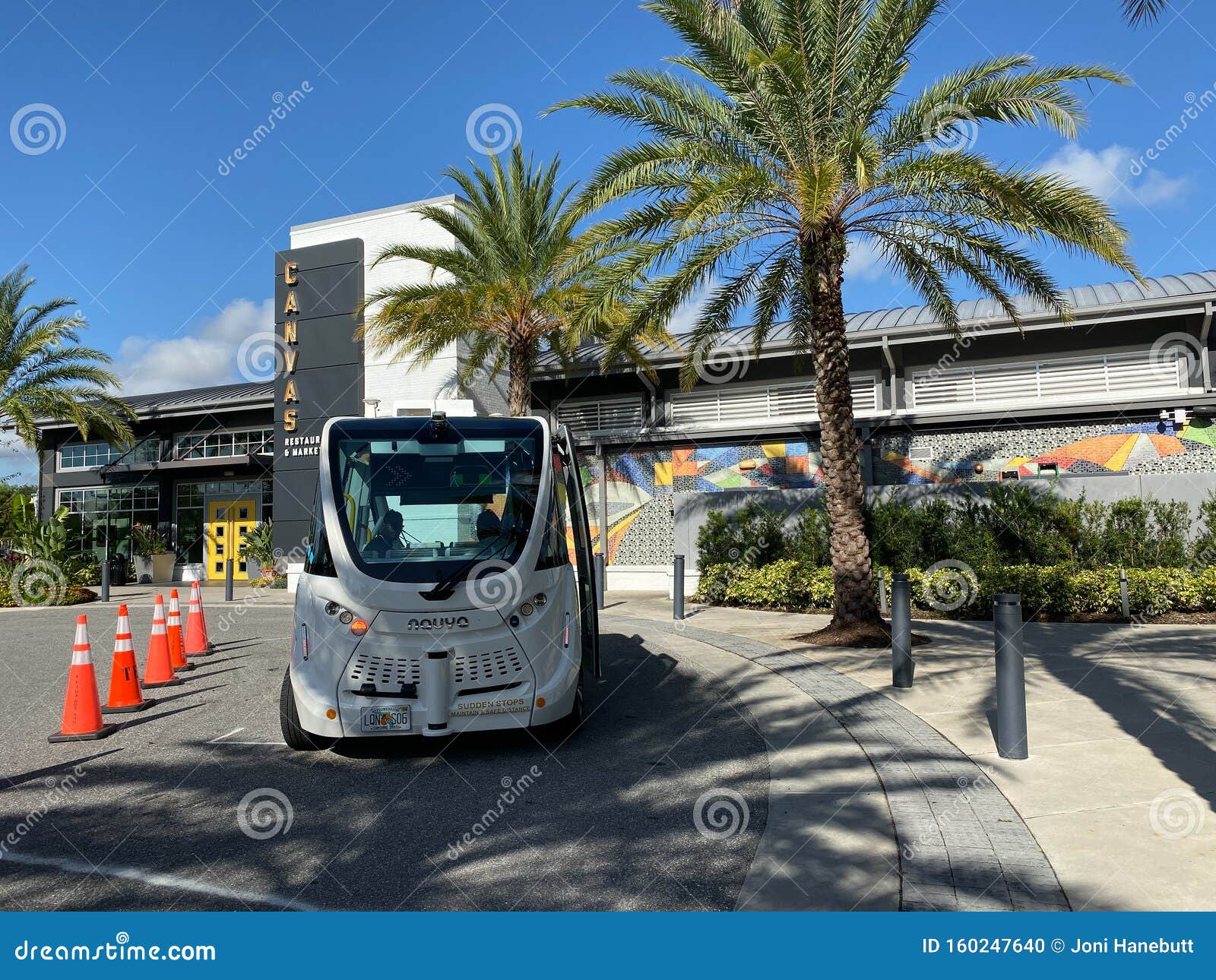 An Autonomous Vehicle Called Beep at a Shuttle Stop in Lake Nona ...