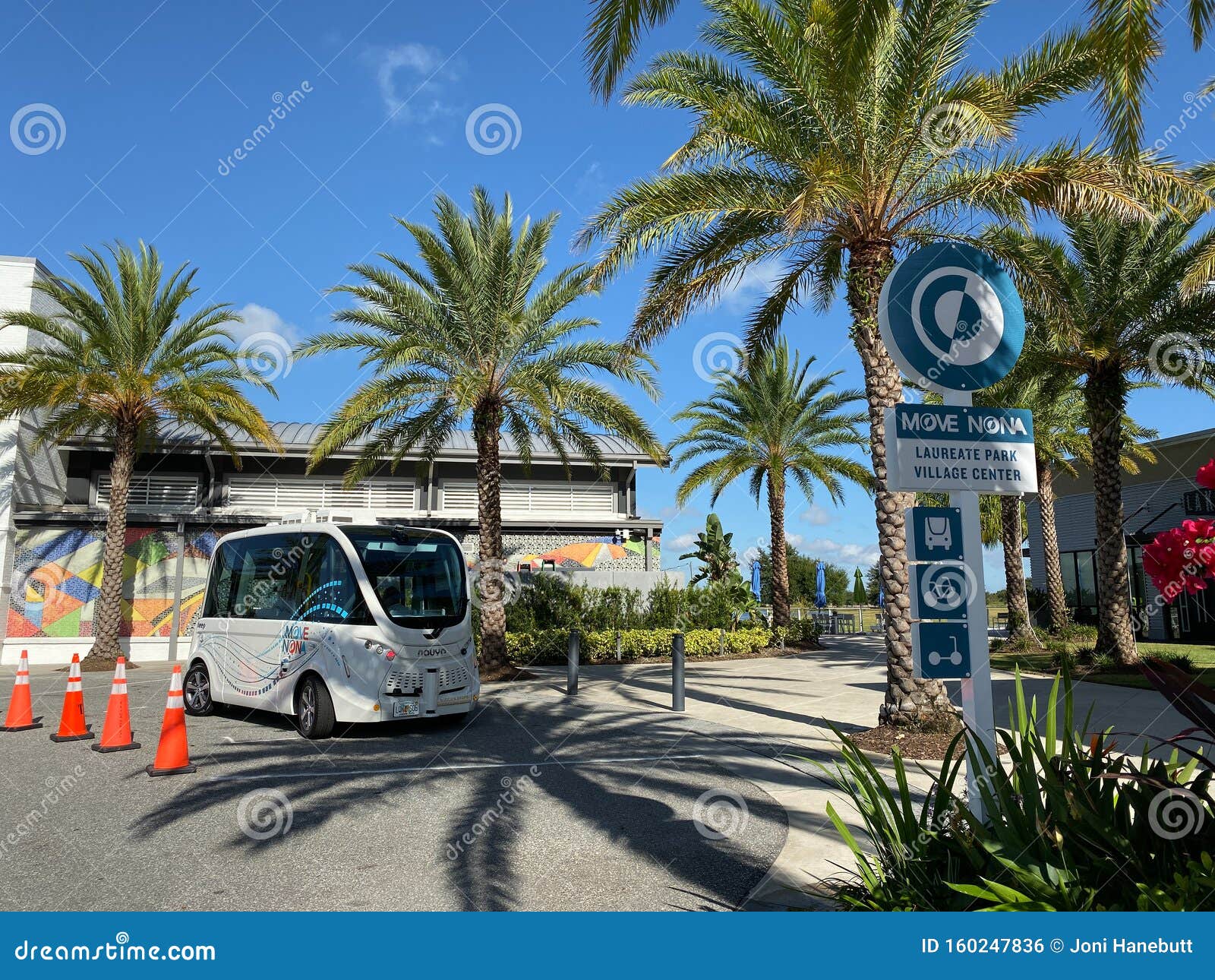 An Autonomous Vehicle Called Beep at a Shuttle Stop in Lake Nona ...