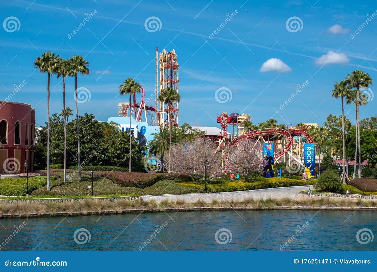 Panoramic View of Hollywood Rip Ride Rockit Roller Coaster at Universal ...