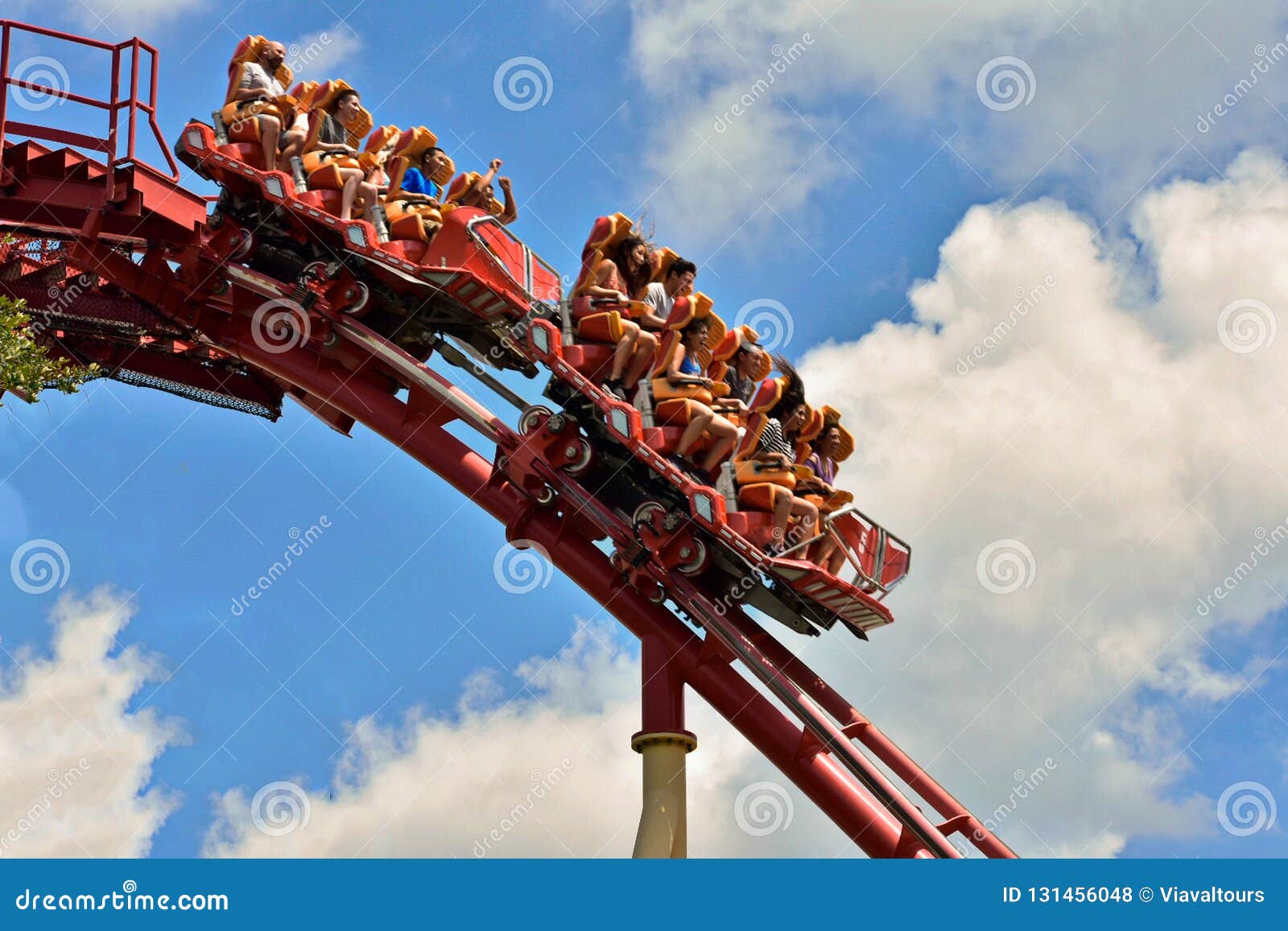 Rollercoaster Top View at Universal Studios Theme Park. Editorial Stock ...