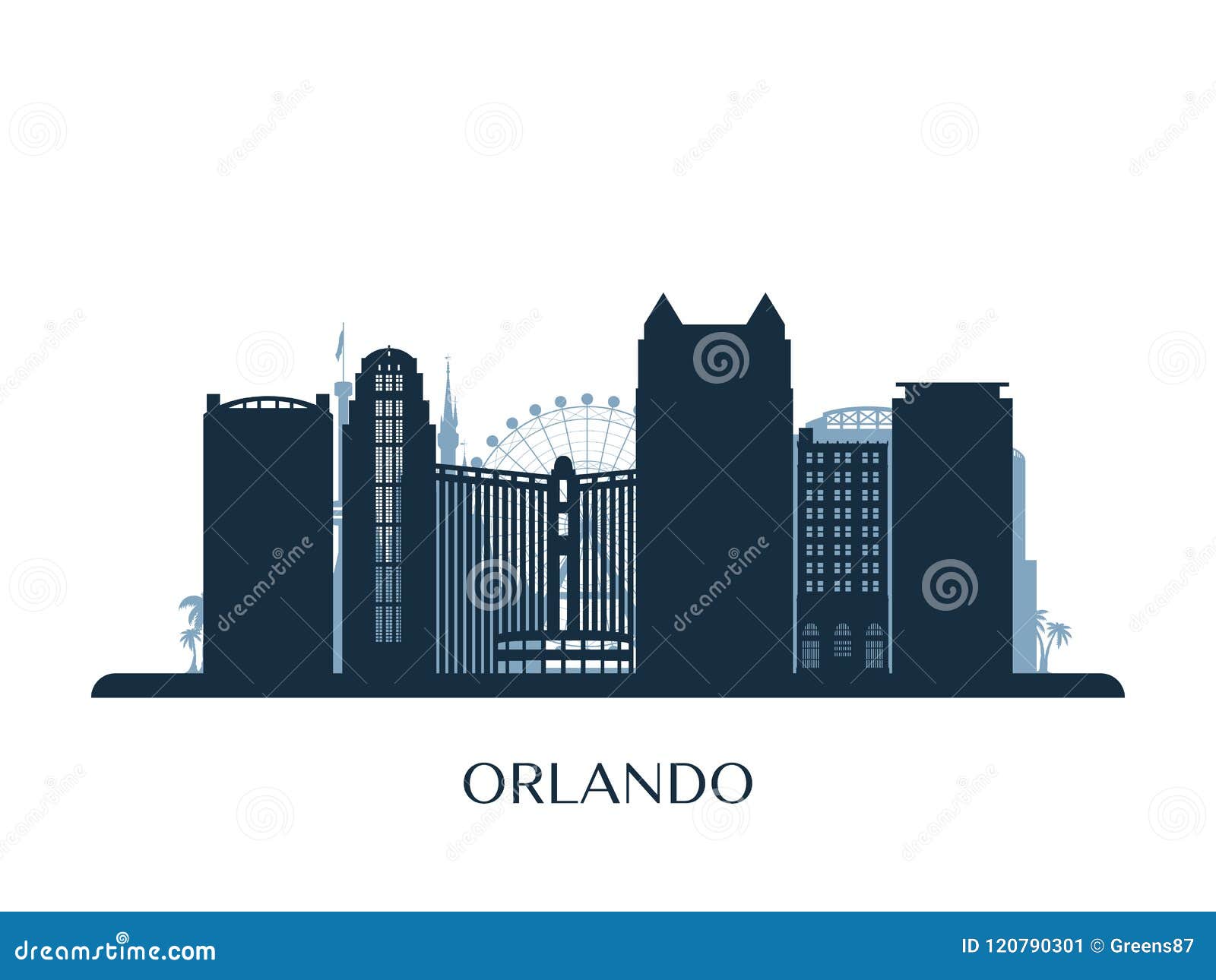 Orlando Skyline - Florida - Vector Illustration | CartoonDealer.com ...