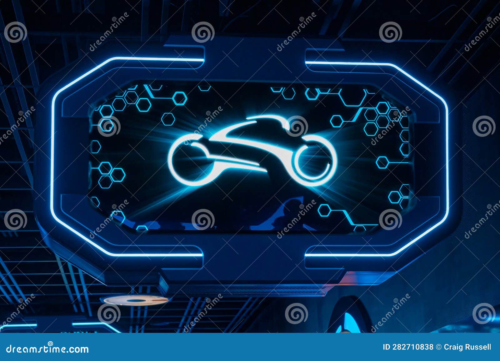 Tron Lightcycle Rollercoaster Icon Editorial Stock Photo - Image of ...