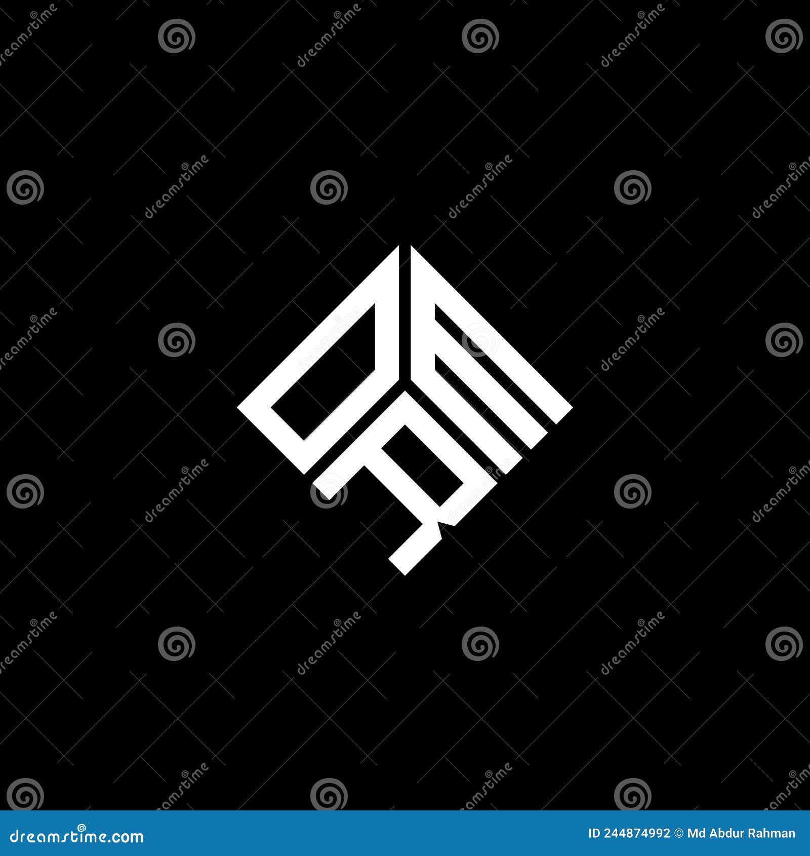 ORM Letter Logo Design on Black Background. ORM Creative Initials Letter Logo Concept Stock ...