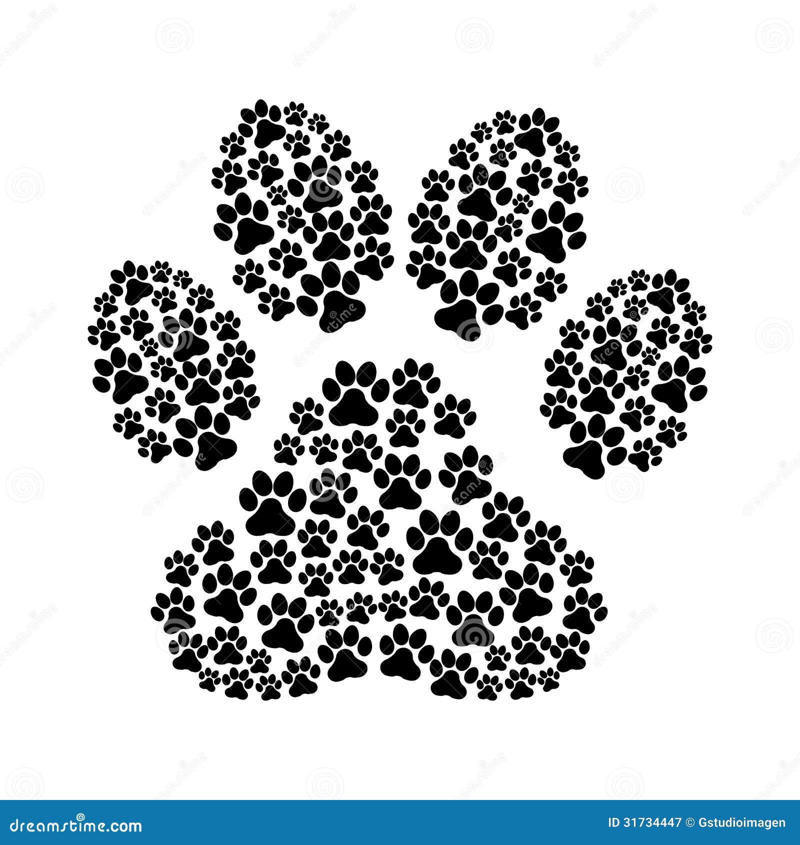 Orma del cane illustrazione vettoriale. Illustrazione di cucciolo ...