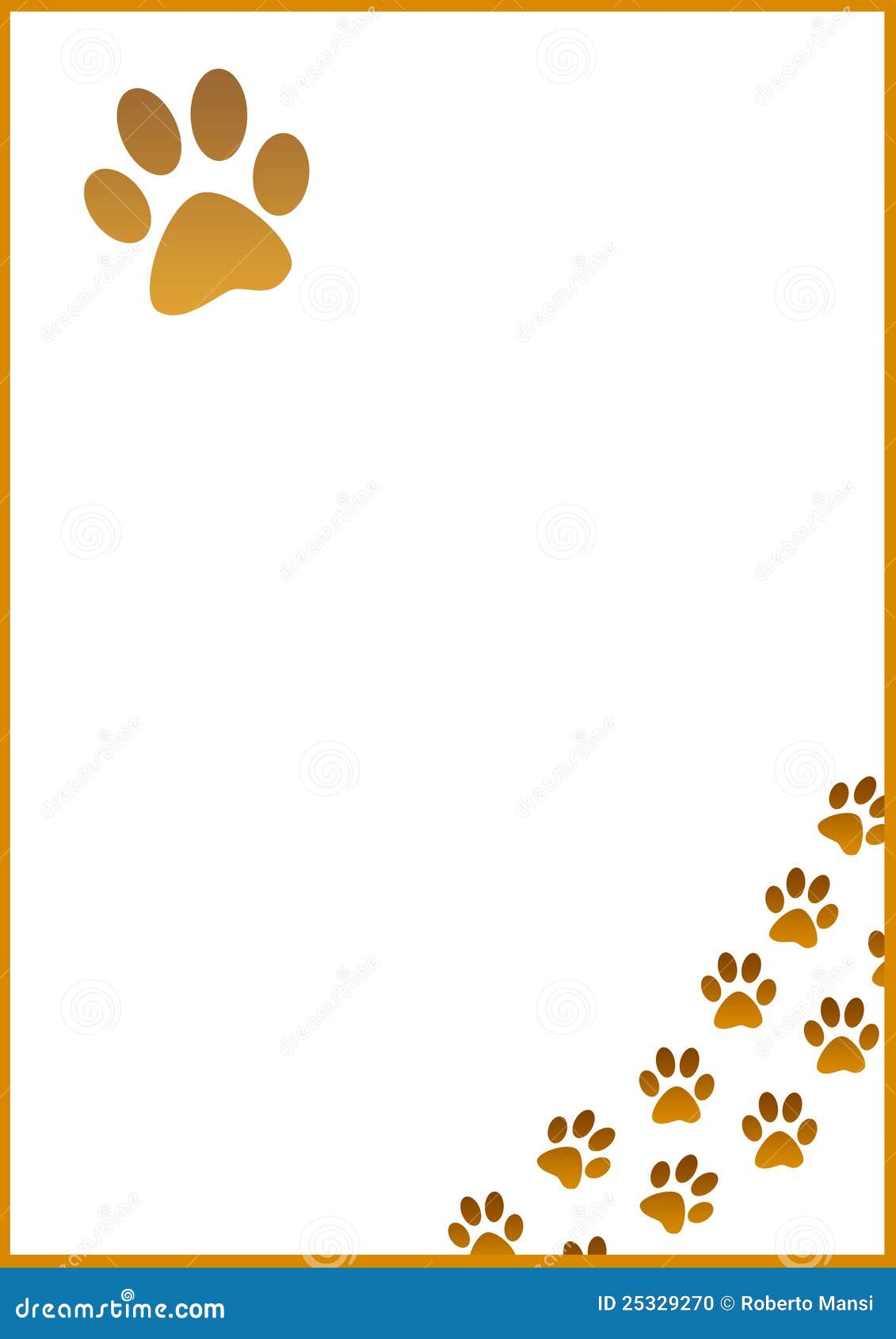Orma del cane A4 illustrazione di stock. Illustrazione di orme - 25329270